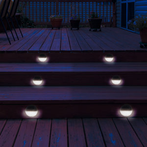 ForeverGiftsInc. Solar Powered LED Deck Light Pack & Reviews | Wayfair