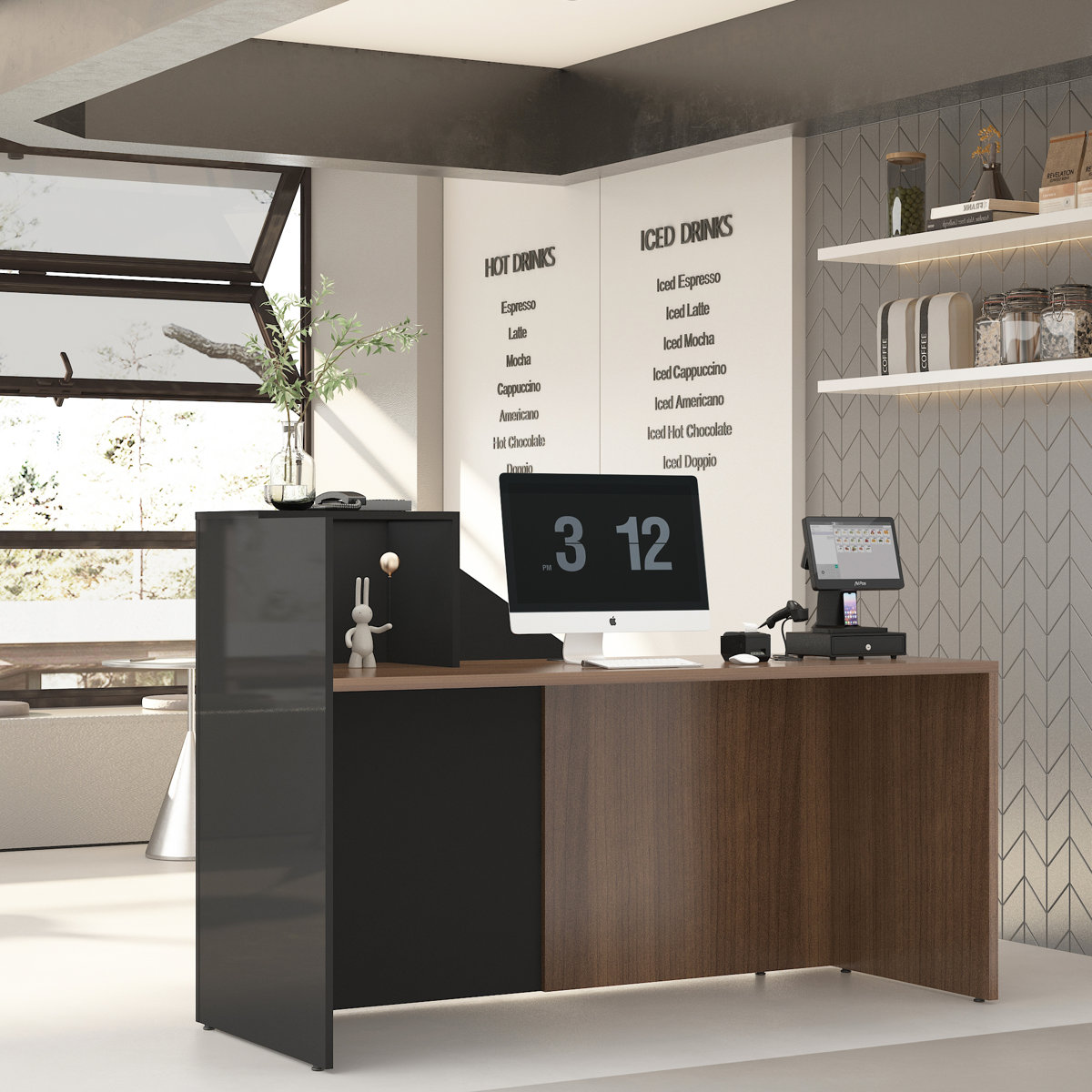 Inbox Zero Nete Manufactured Wood Reception Desk | Wayfair