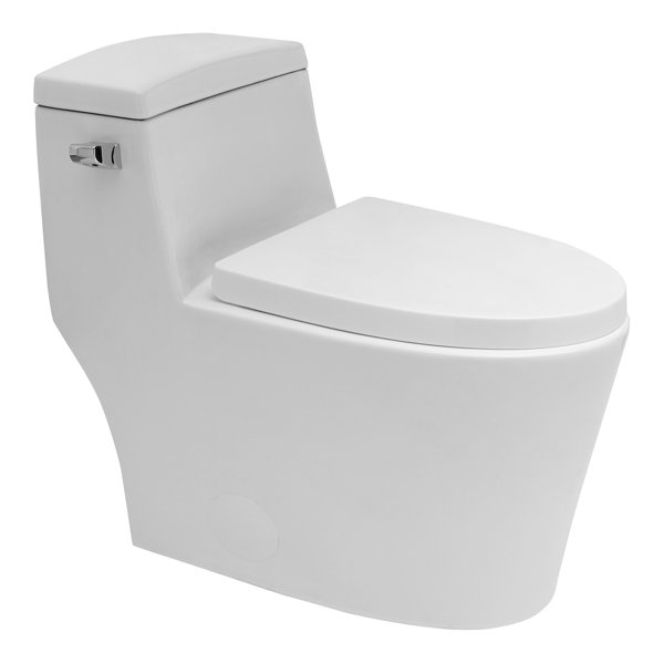 Lofeyo Elongated 1.28 GPF One Piece Toilet Compact Toilet Quick Flush ...