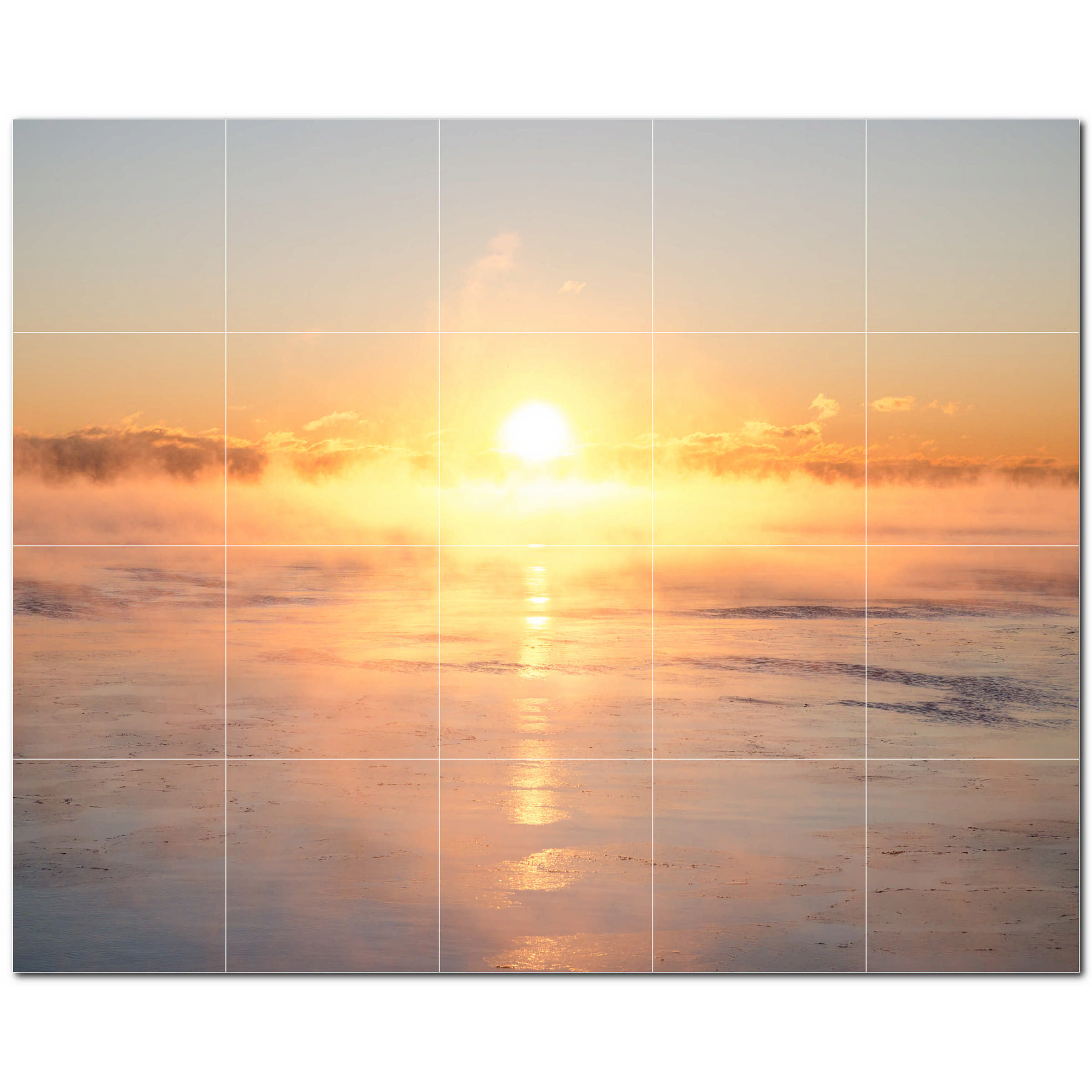 Picture-Tiles.com 40" x 32" Ceramic Sunset Photo Decorative Mural Tile ...