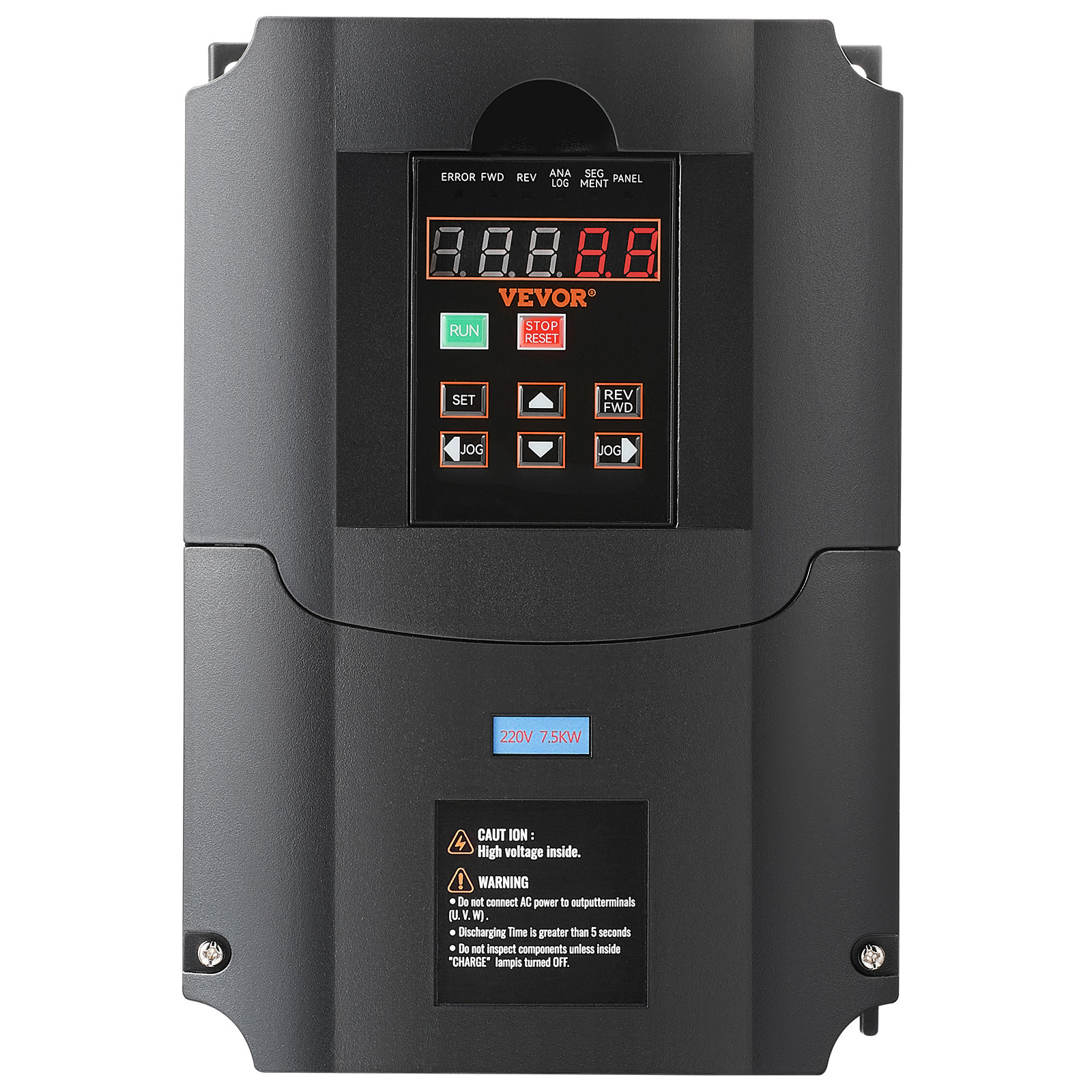 VEVOR VFD 10HP, 7.5KW, 35A, 1 or 3 Phase 220V Input to 3 Phase 220V ...