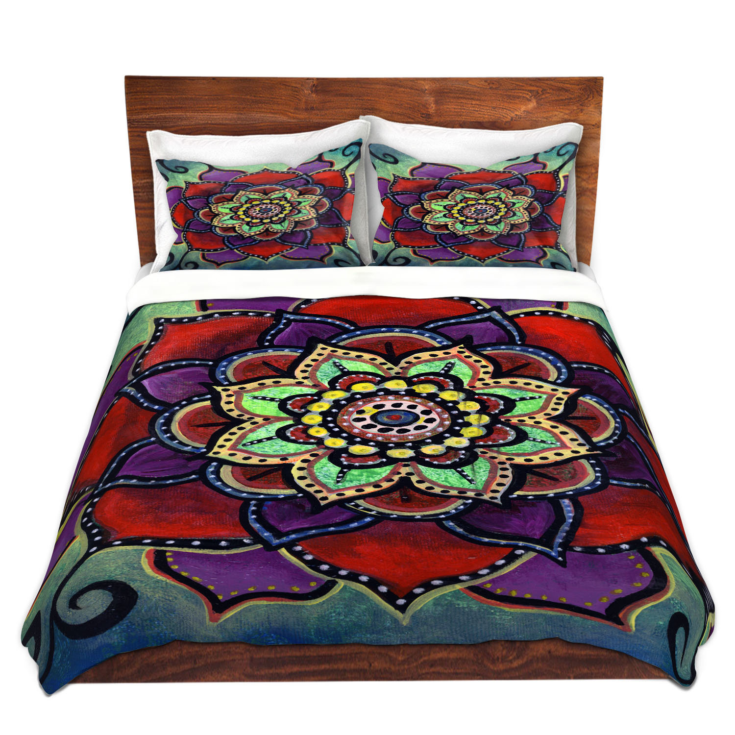DiaNoche Designs Ram Marie Cheung Lotus Mandala Duvet Cover Set | Wayfair