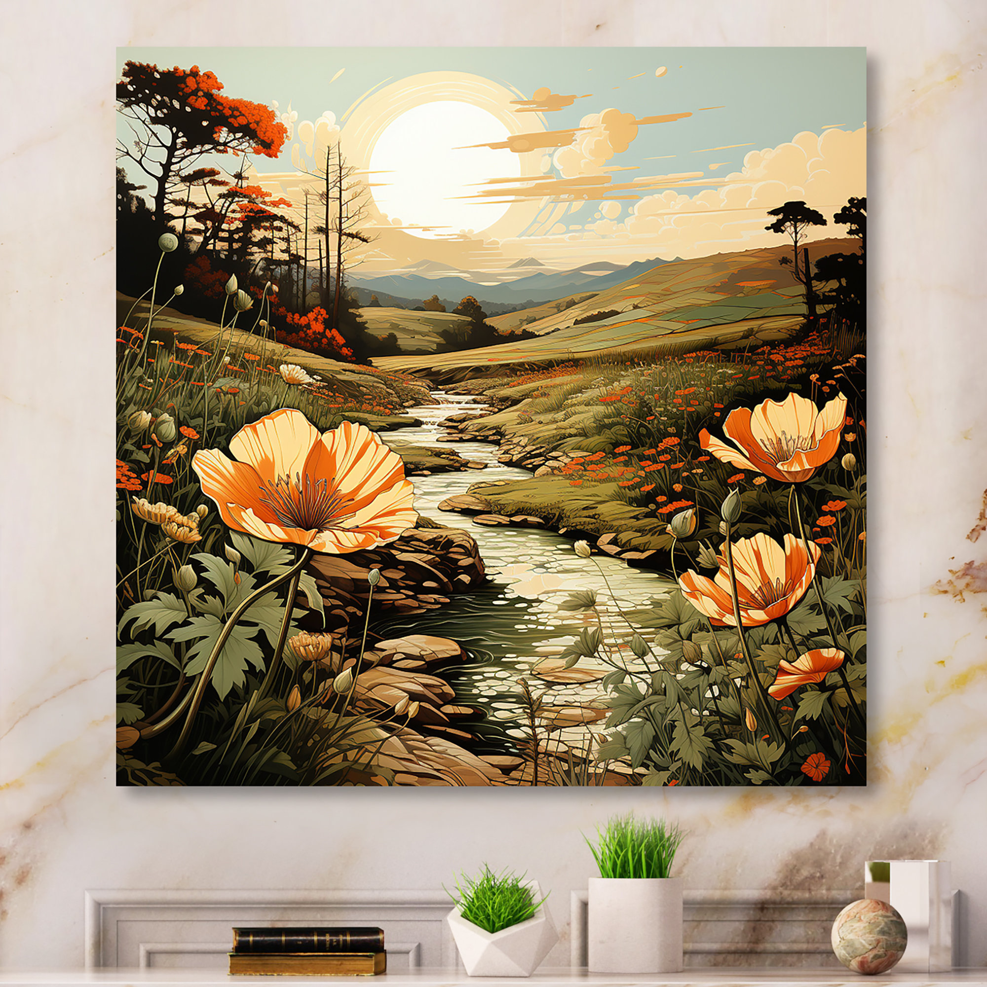 Winston Porter Bold Botanical Mountain Landscape I - Abstract Landscape ...