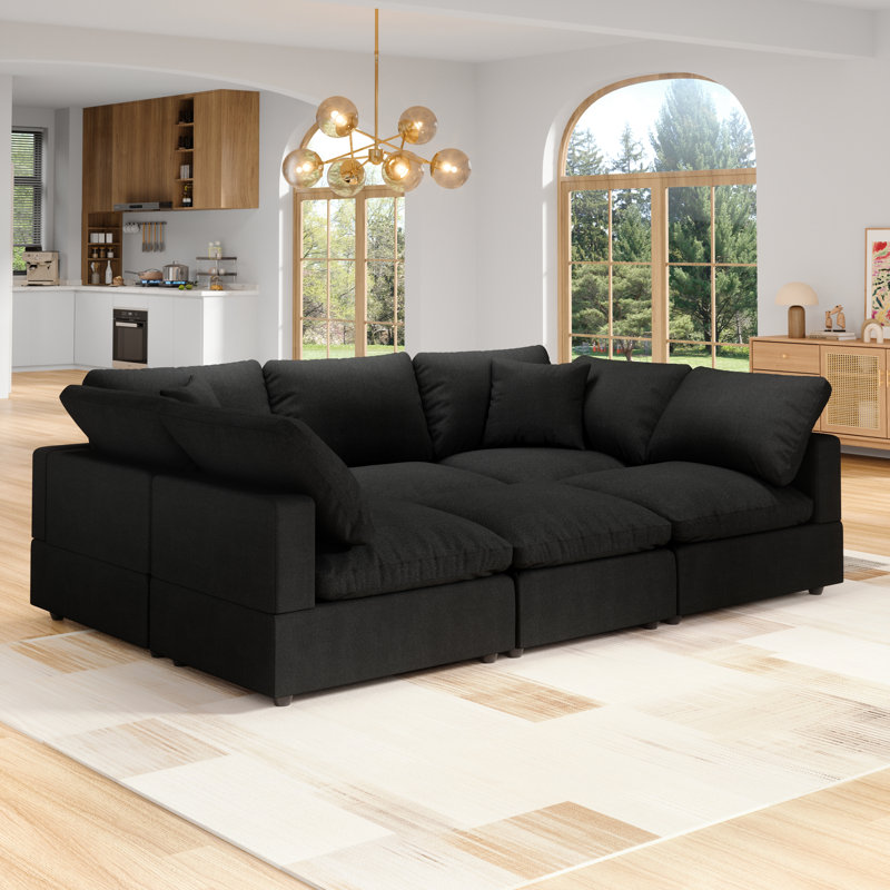 Latitude Run® Sectional Sofa Comfy Cloud Couch for Living Room, Modern ...