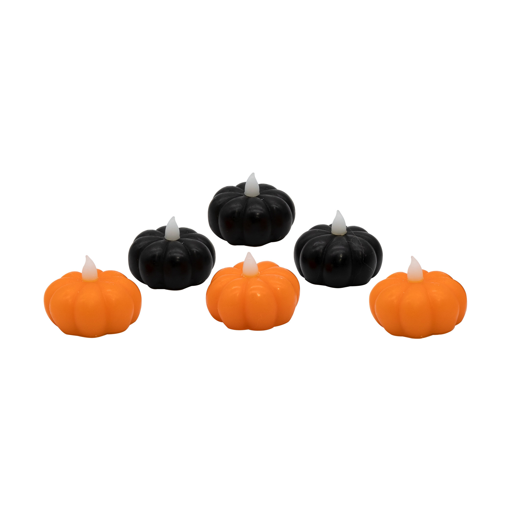 The Holiday Aisle® Battery Operated Lighted Pumpkins - 6 Piece ...