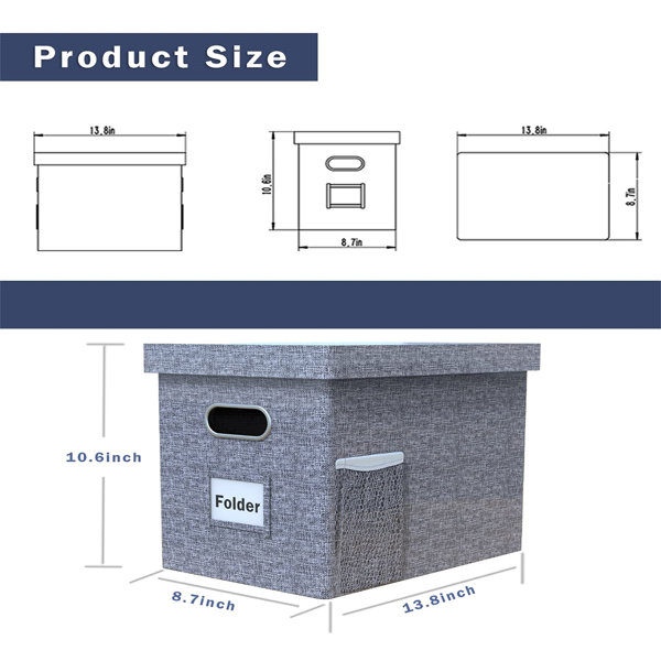 Blooming Desktop File Organizer, Portable Foldable File Box With Lid, 4 ...