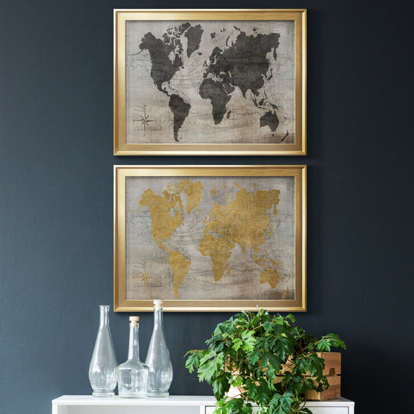 17 Stories " World Map " 2 - Pieces | Wayfair