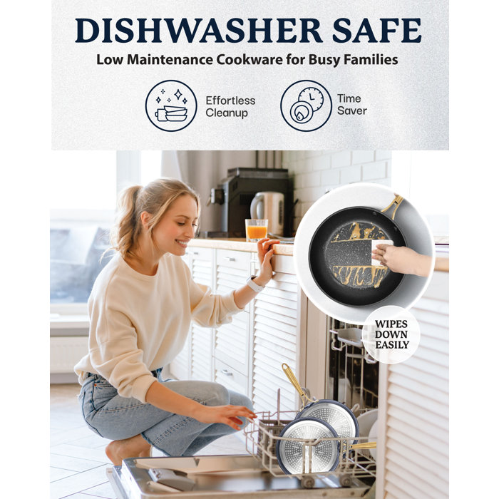 Granitestone Charleston Collection Hammered Navy 15 Piece Nonstick ...