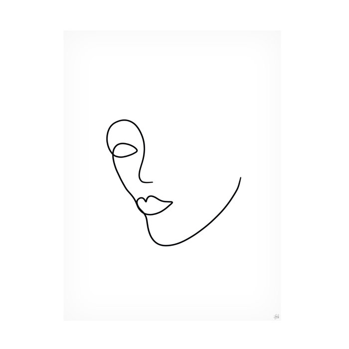 Wrought Studio Figurative Line Lady 2 On Canvas Drawing Print | Wayfair
