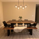 Union Rustic Lemay Solid Wood Top Metal Base Dining Table & Reviews ...