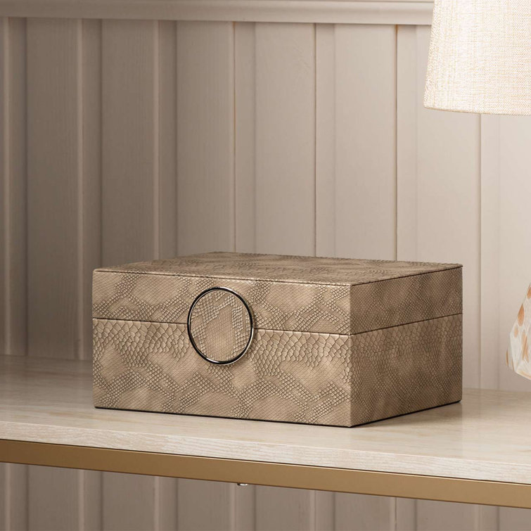 Bloomsbury Market 26cm Taupe Colour Faux Leather Storage Box Set ...
