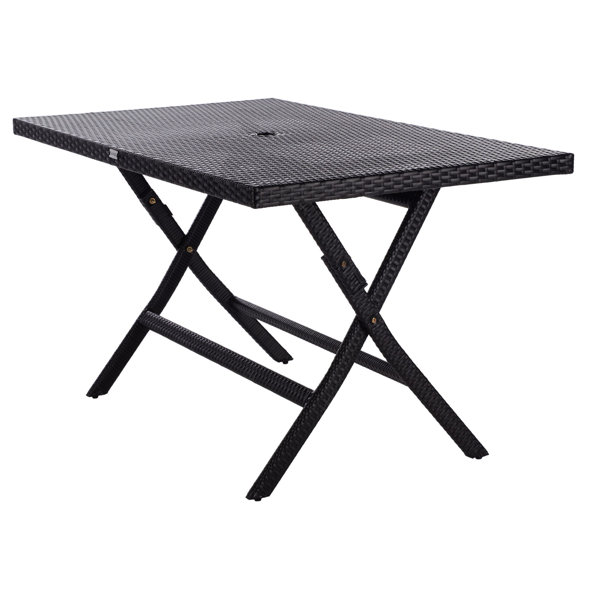Red Barrel Studio® Ched Folding Rattan Dining Table & Reviews | Wayfair