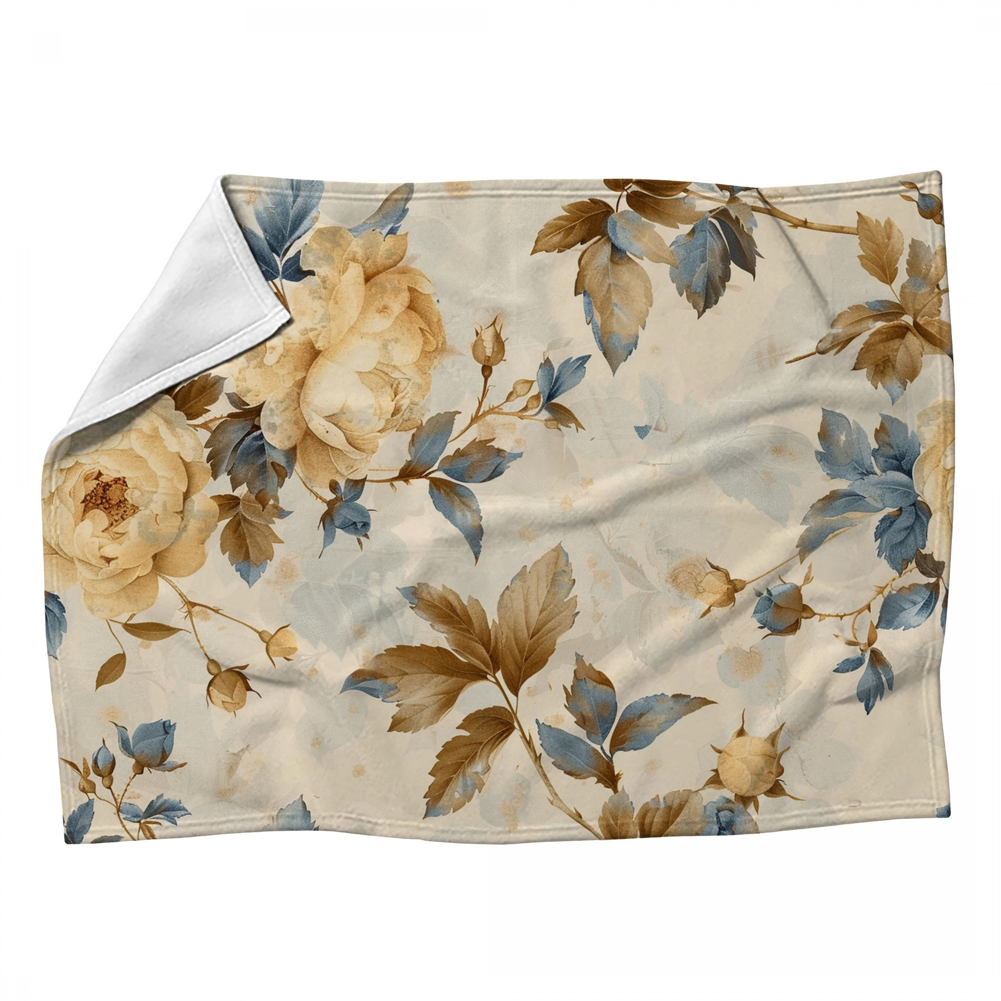 VisionDecor White Roses Fleece Throw Blanket - Botanical Throws for ...