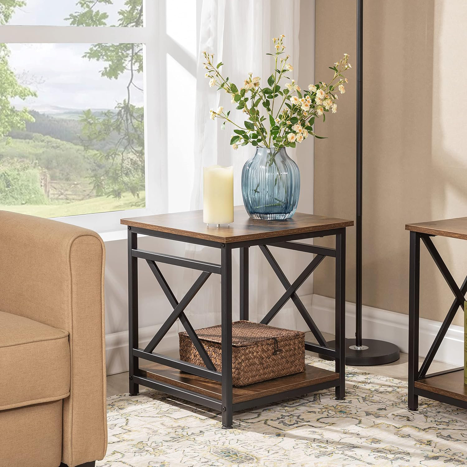 Latitude Run® Side Table Of Storage Rack | Wayfair