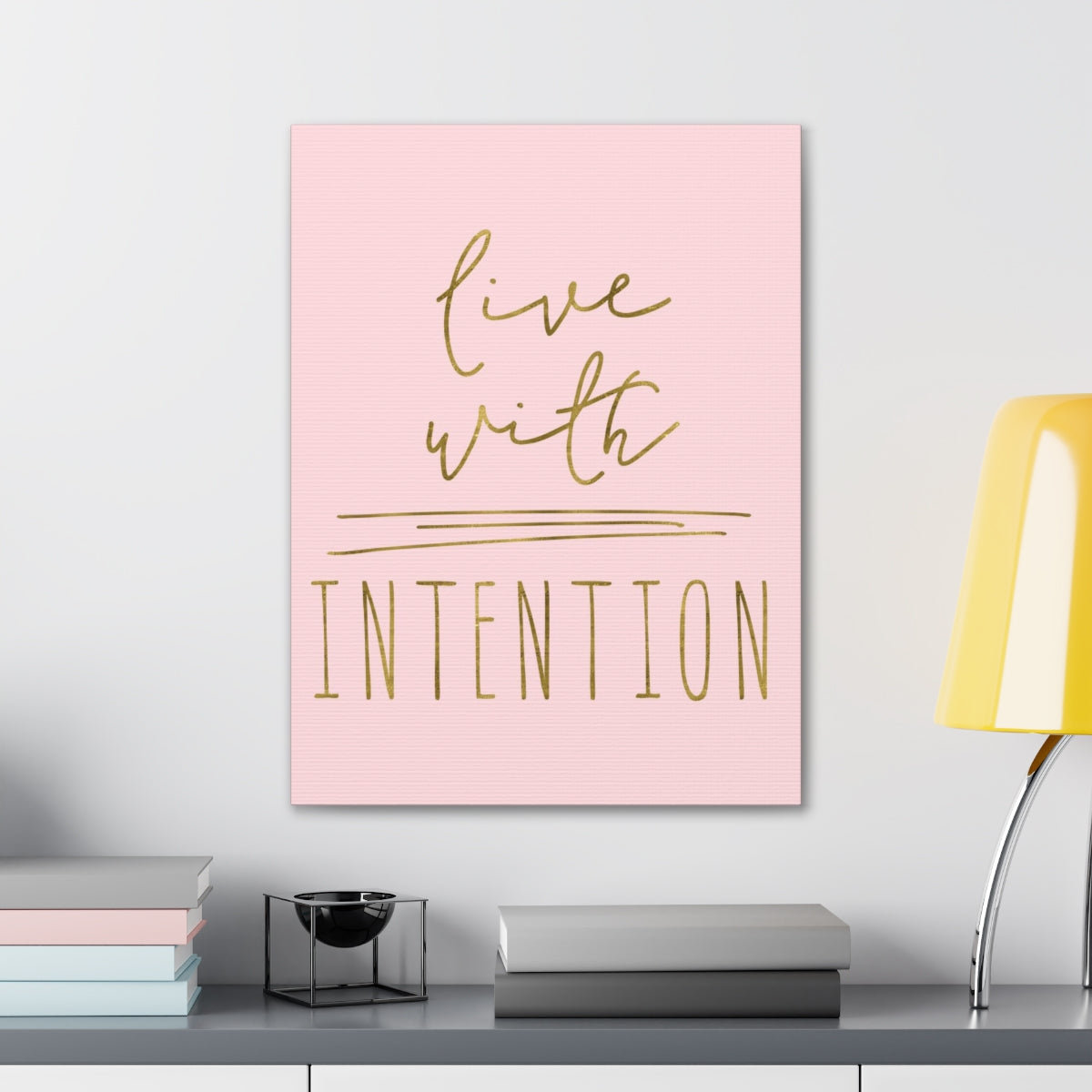 Trinx Inspirational Wall Art Live With Intention Motivation Wall Decor ...
