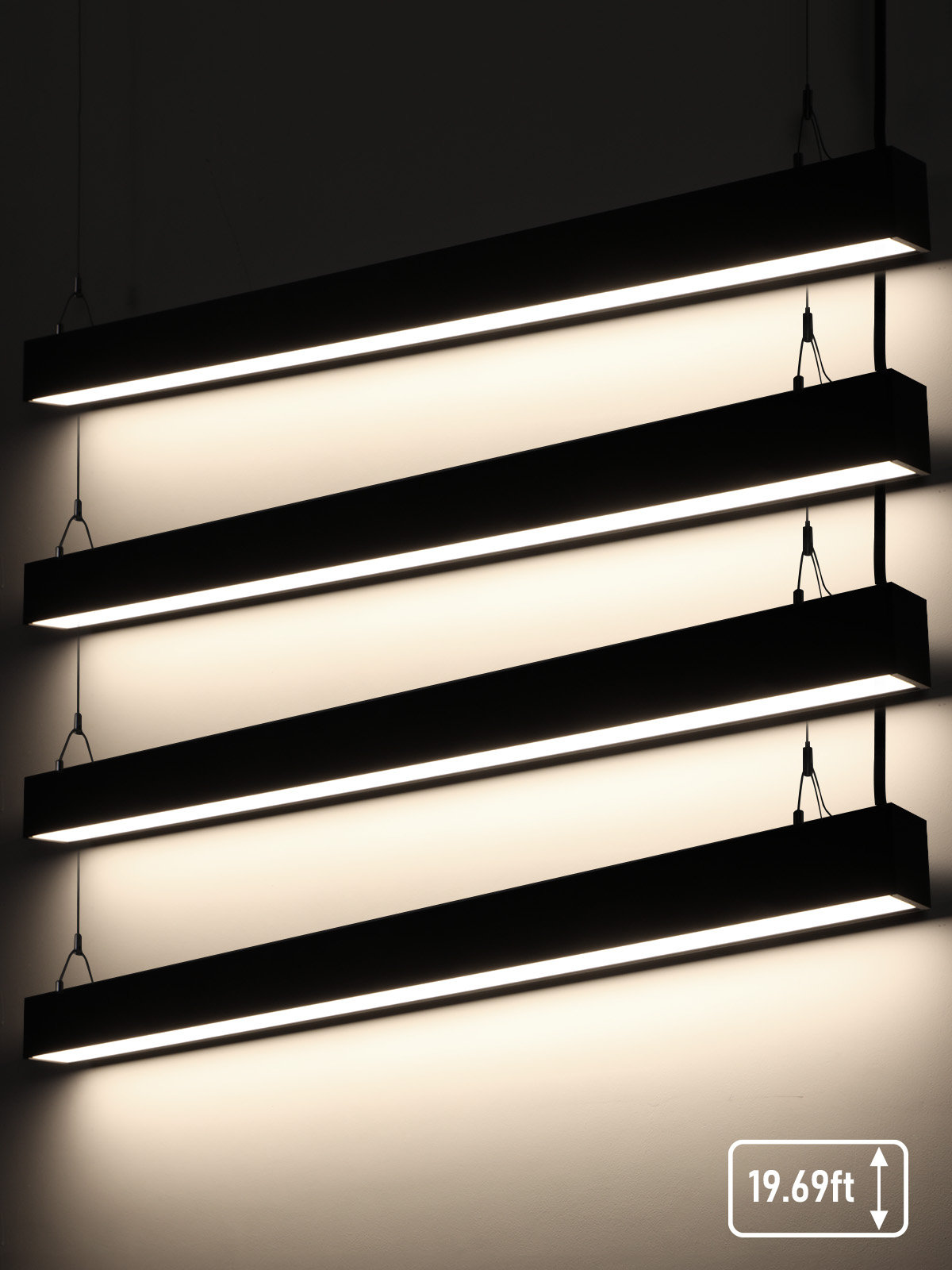 LEDVANS 4FT 3CCT Linkable LED Linear Light Fixture, 50W 6500LM Ultra ...