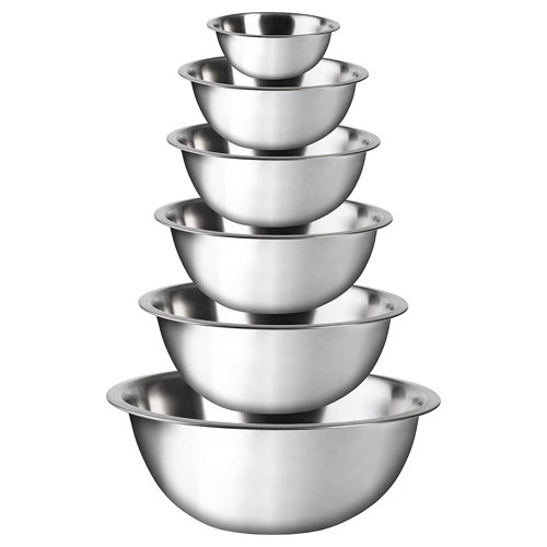 Homeaid Stainless Steel 6 Piece Nested Mixing Bowl Set & Reviews | Wayfair