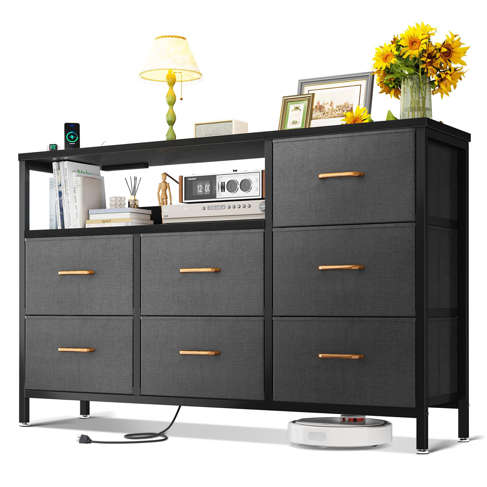 Latitude Run® Dresser With Charging Station, 52-Inch Long Dressers For ...