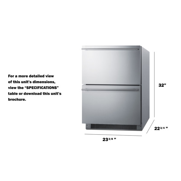 Summit Appliance 3.5 cu. ft. Garage Ready Frost-Free Undercounter ...
