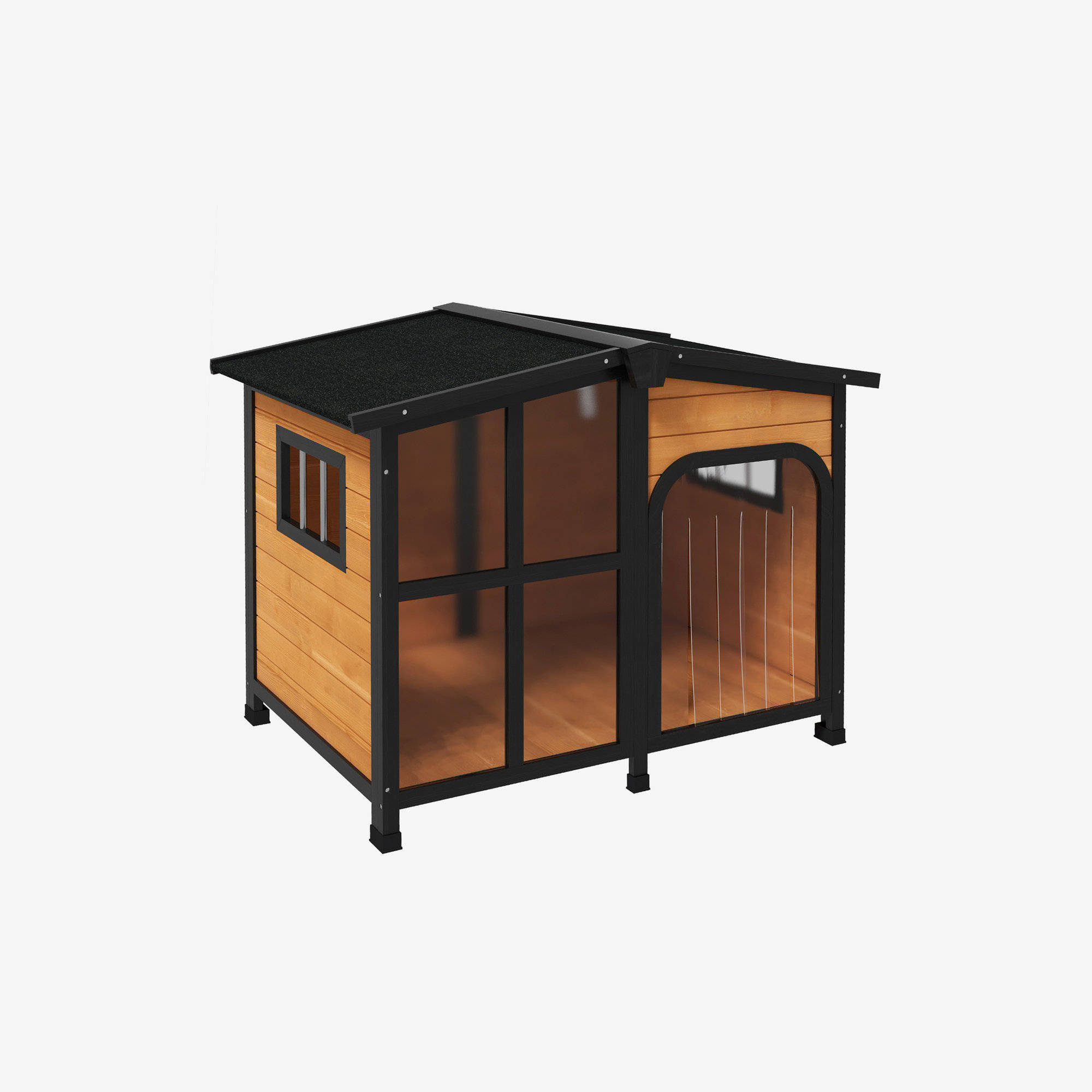 Ophelia & Co. PawHut Outside Cabin-Style Wooden Dog House for Large ...