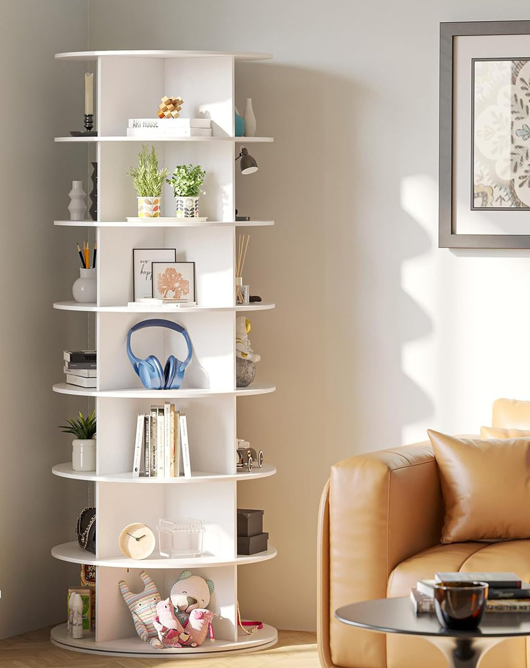 SIPIROT 7 Tier Rotating Shoe Rack Tower, Spinning Shoe Display Lazy ...