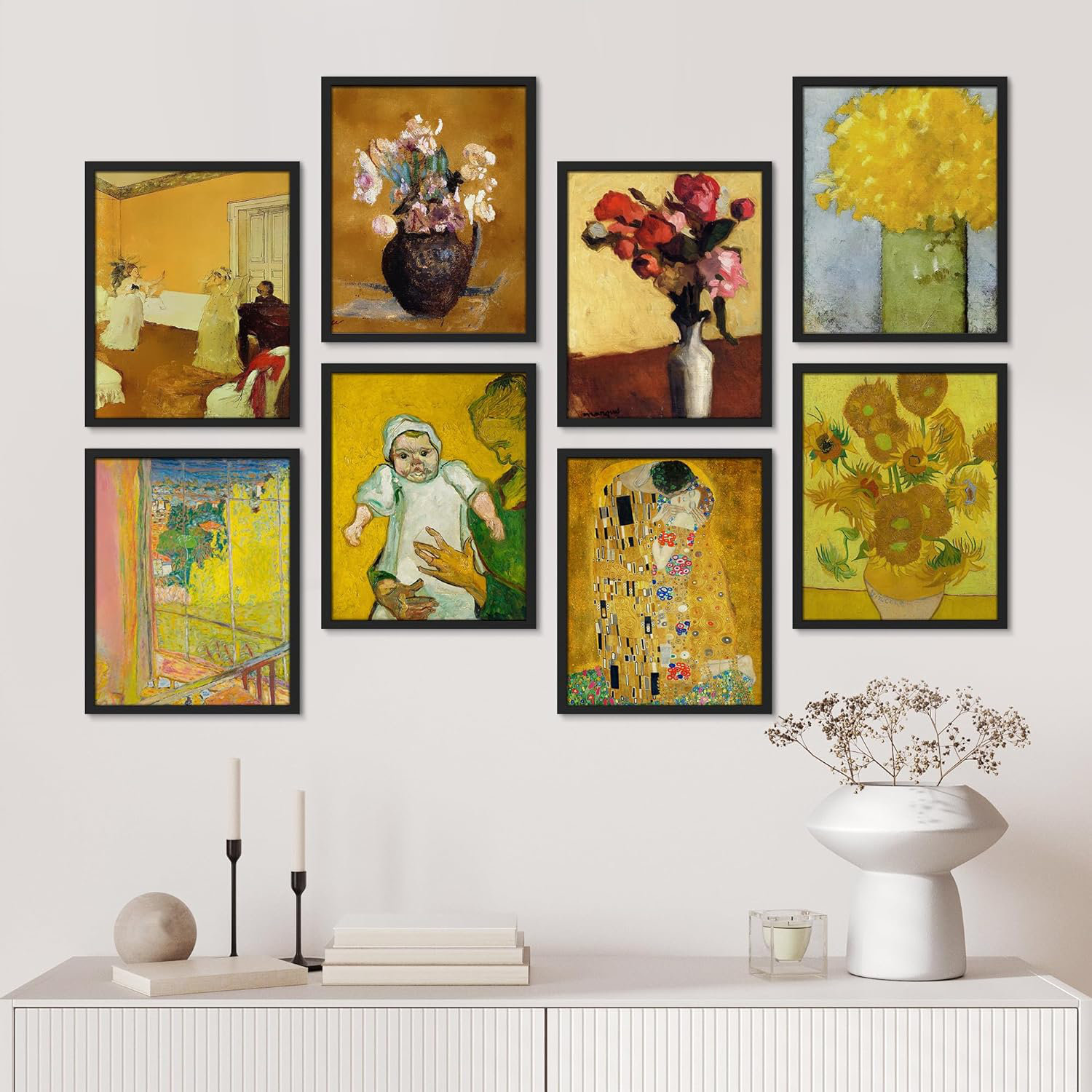 SIGNLEADER Gustav Klimt The Kiss Van Gogh Sunflowers Classic Floral ...