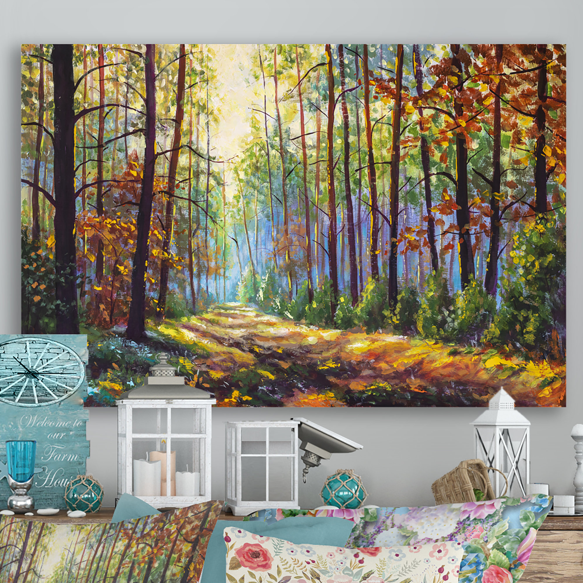 Millwood Pines Morning Mystic Foggy Forest II - Floater Frame Print on ...