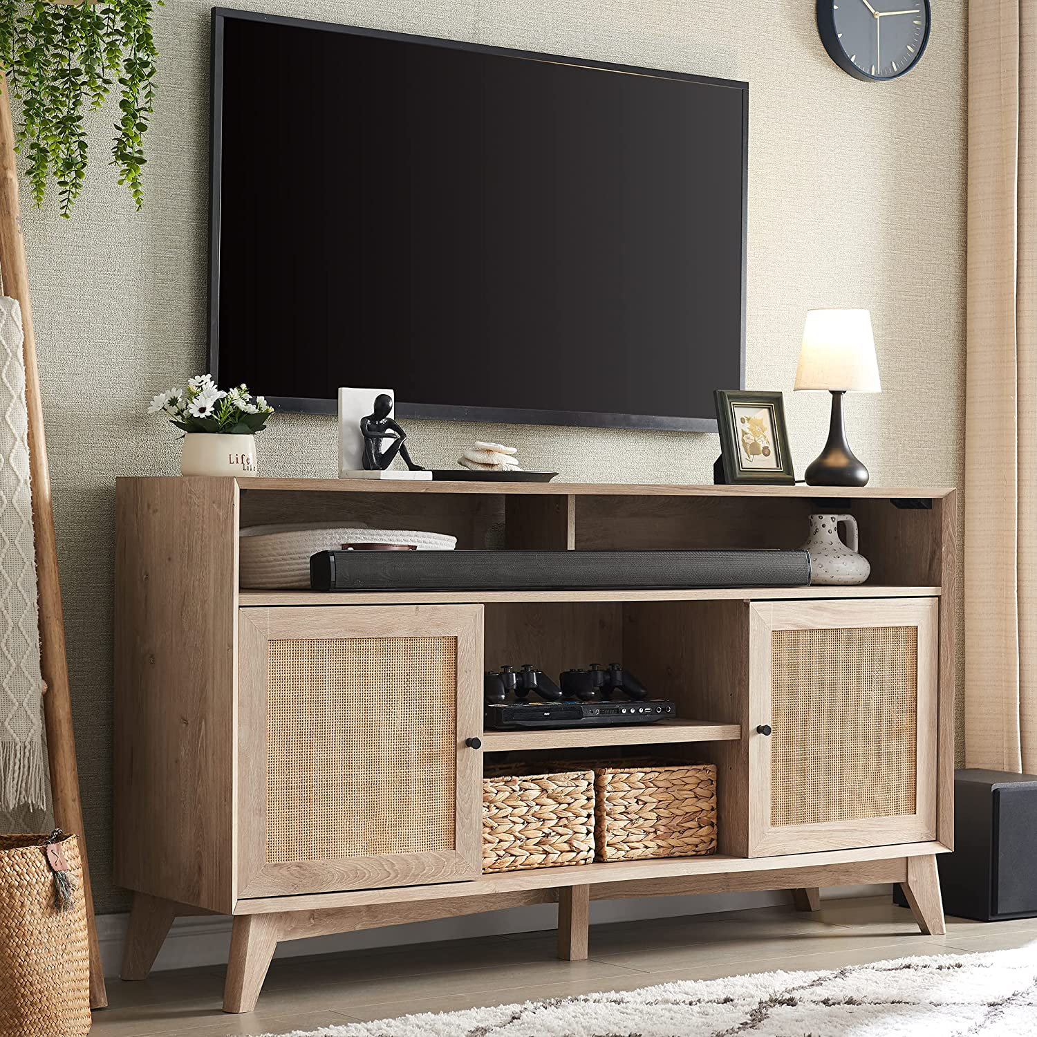 Bay Isle Home™ Selda 2 - Door TV Stand For TVs Up 65", Wood Media ...