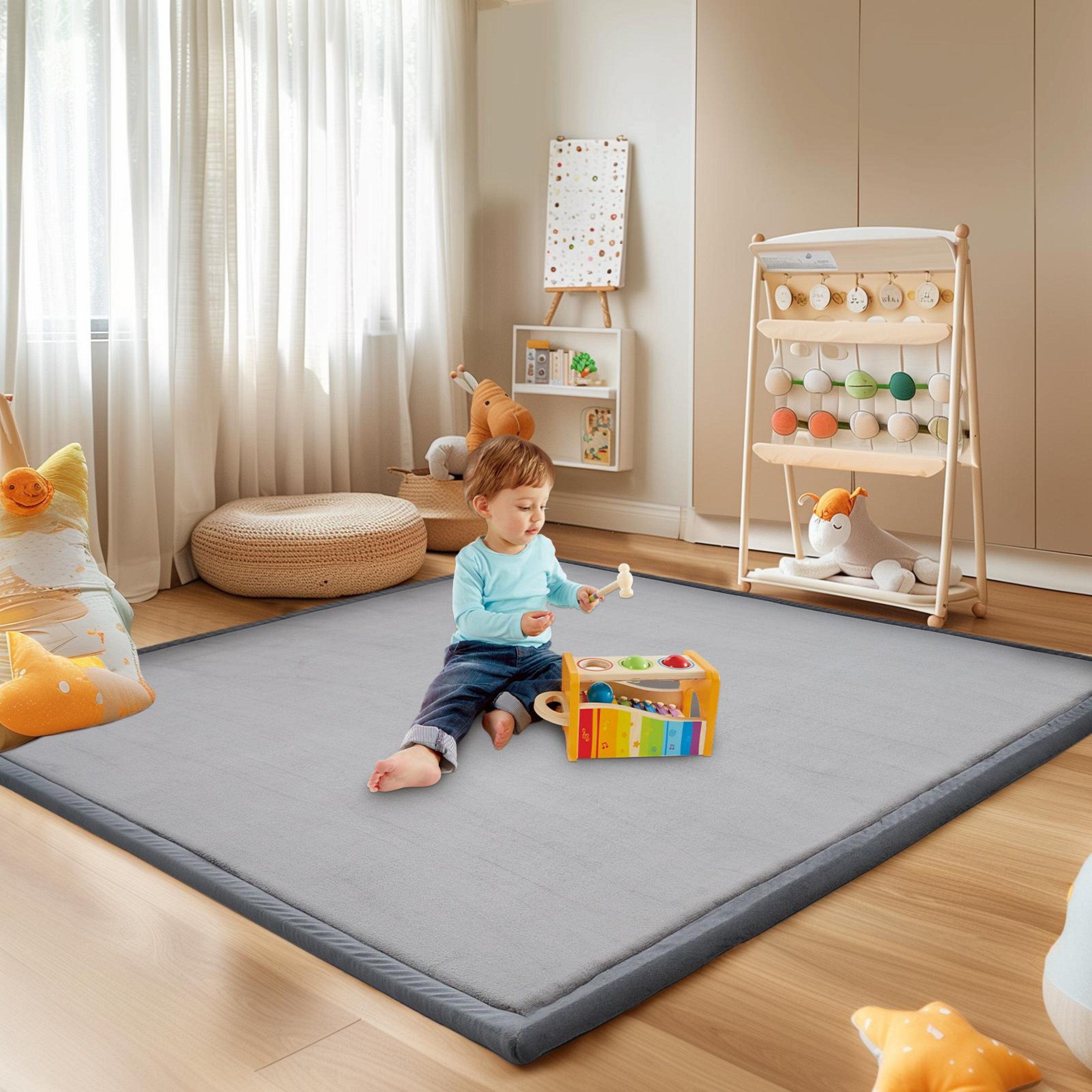 Alwyn Home Play Mat For Floor, 1.4In Thick Memory Foam Padded Play Mat ...
