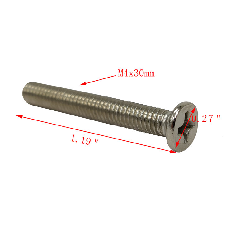 FixtureDisplays Phillips Flat Head Screws M4x30mm 20PK | Wayfair