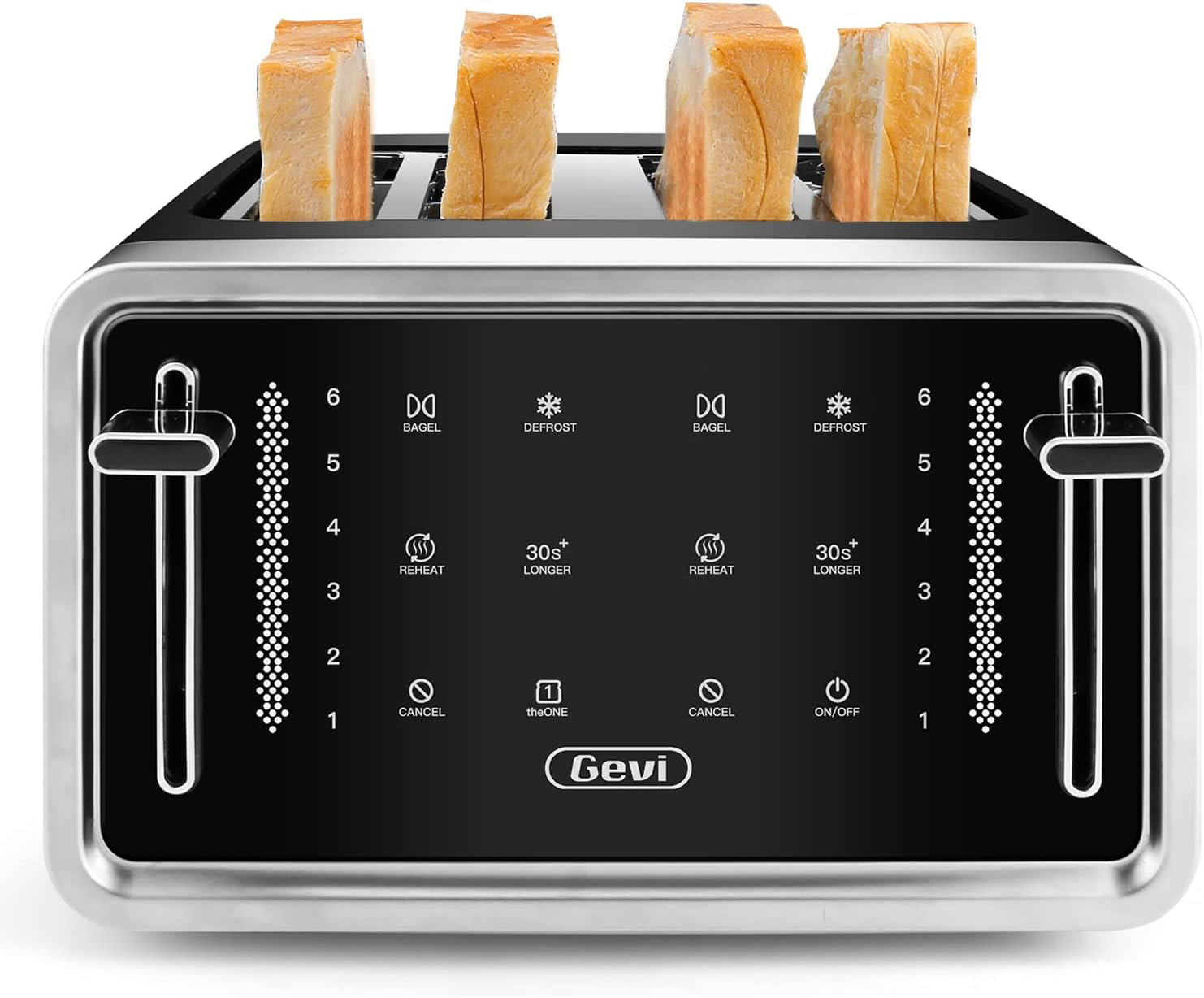 CORKURE Toaster 4 Slice,Led Display Touchscreen Bagel Toaster,6 Shade ...