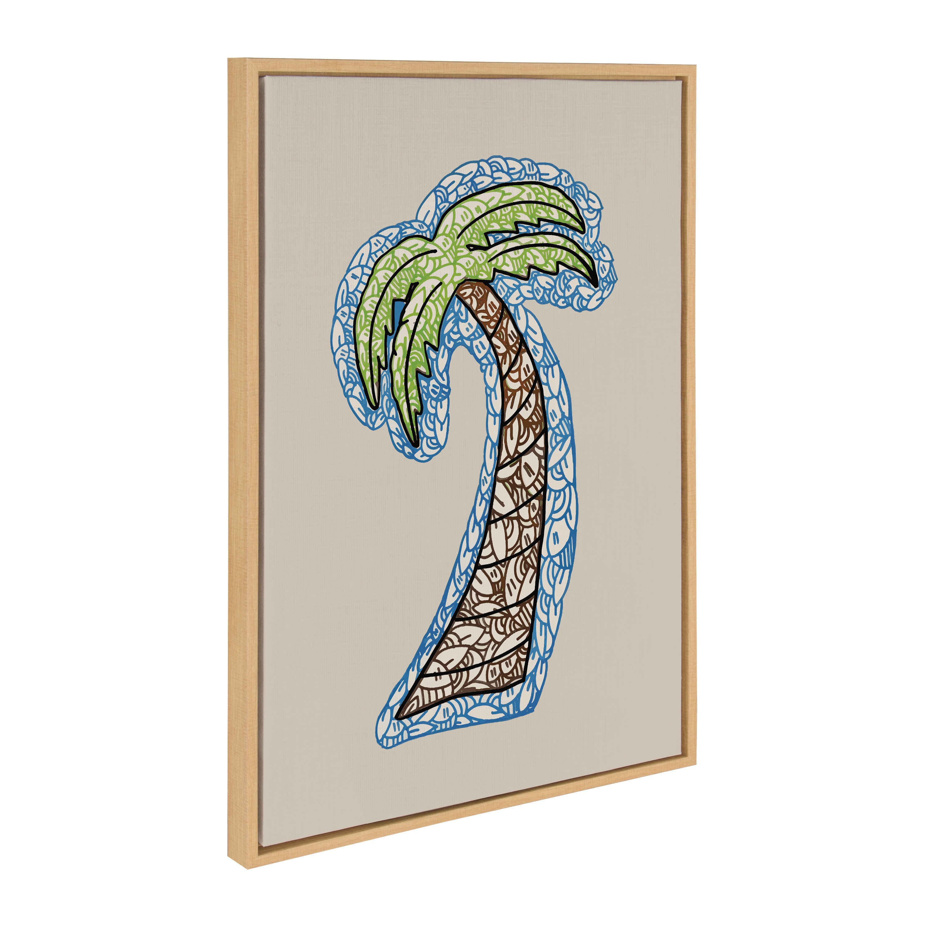 Beachcrest Home™ Shalyce Bright Colorful Palm Tree Framed On Canvas ...