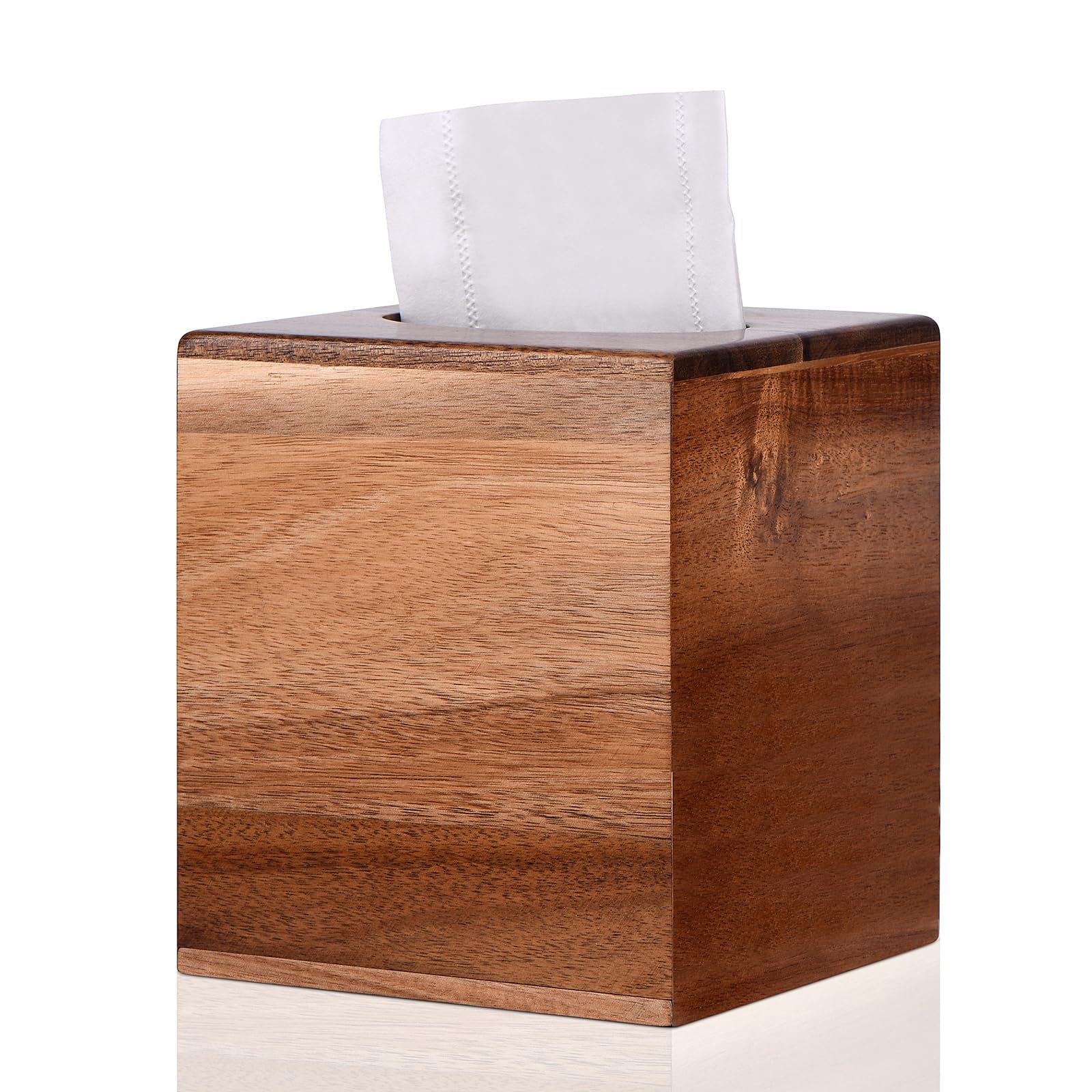Millwood Pines Tissue Box Cover Square, Acacia Wood Tissue Box Holder ...