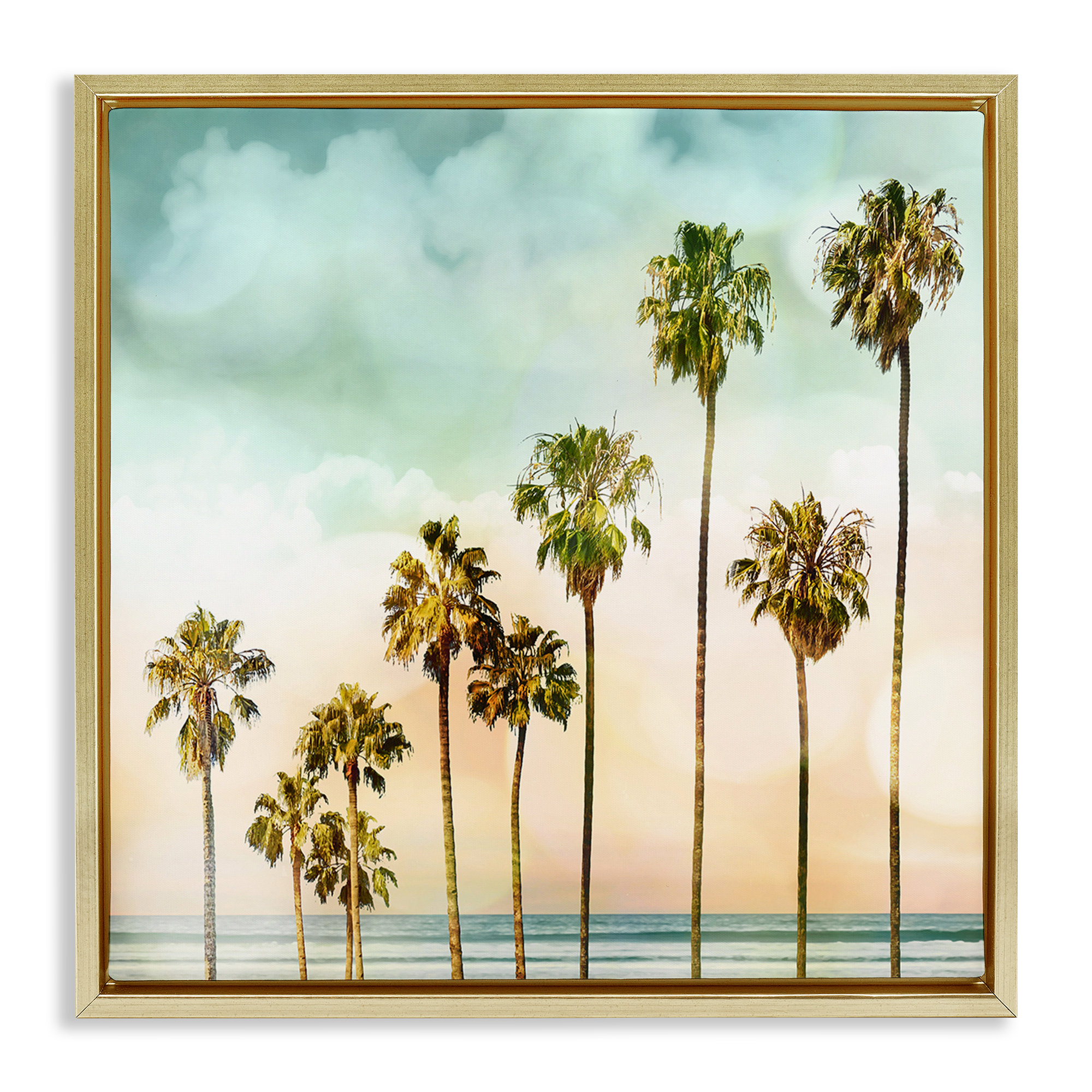 Bay Isle Home™ Angled Palm Trees Framed Floater Canvas Wall Art by ...