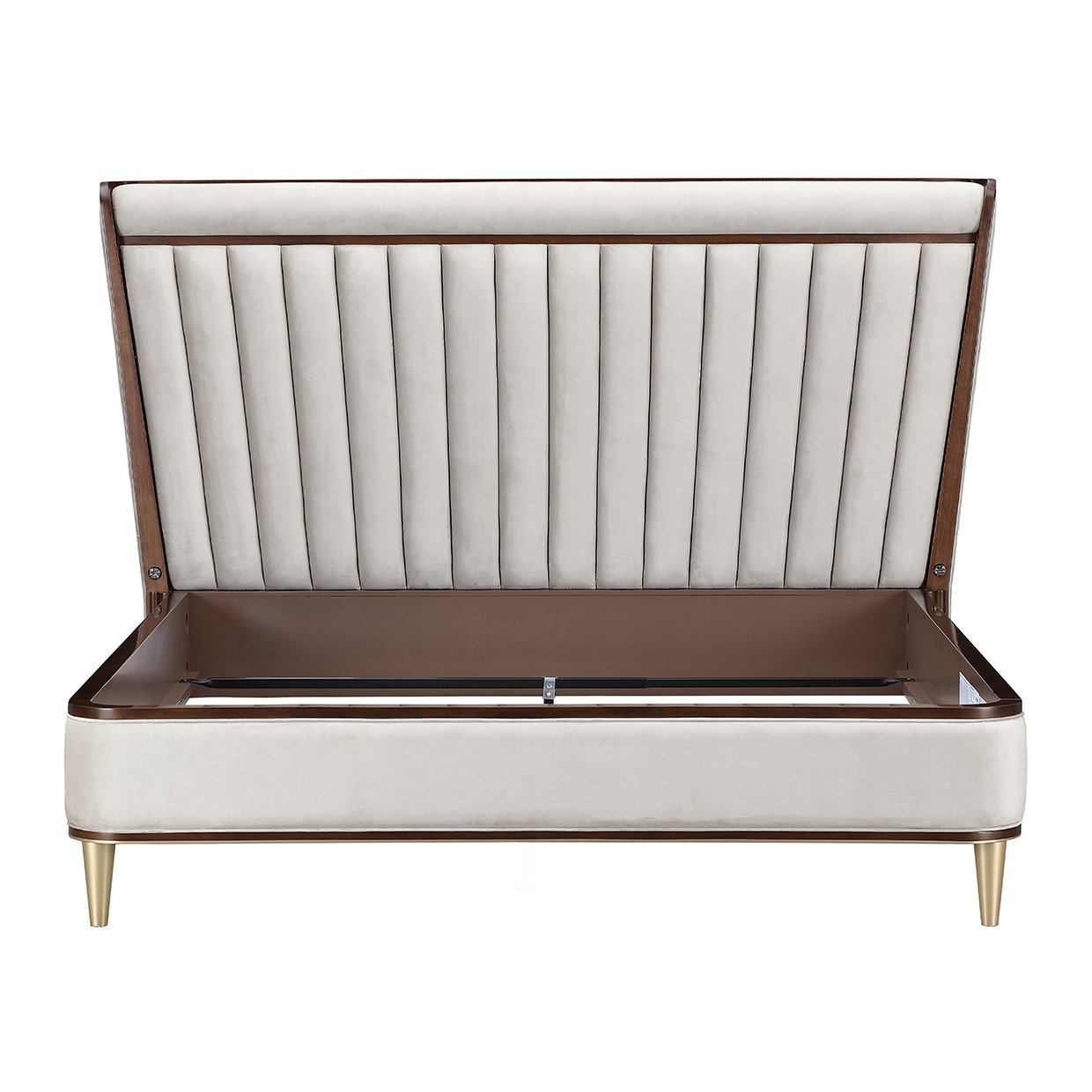 Michael Amini Houston Eastern King Channel Tufted Panel Bed - Walnut ...