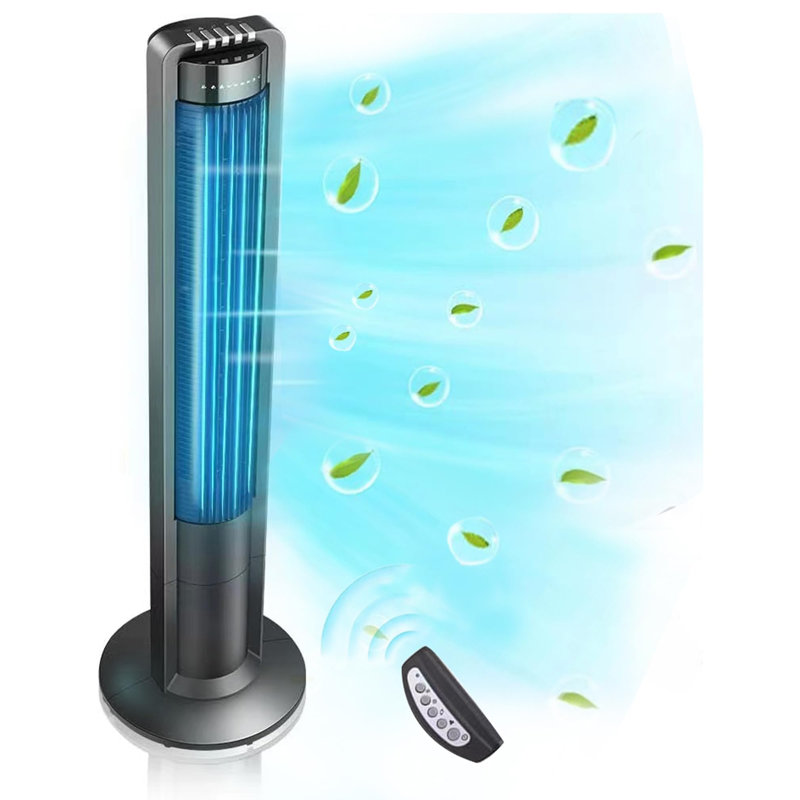 ZACHVO 43 inch Oscillating Modern Black Tower Fan with Remote, 7.5h ...