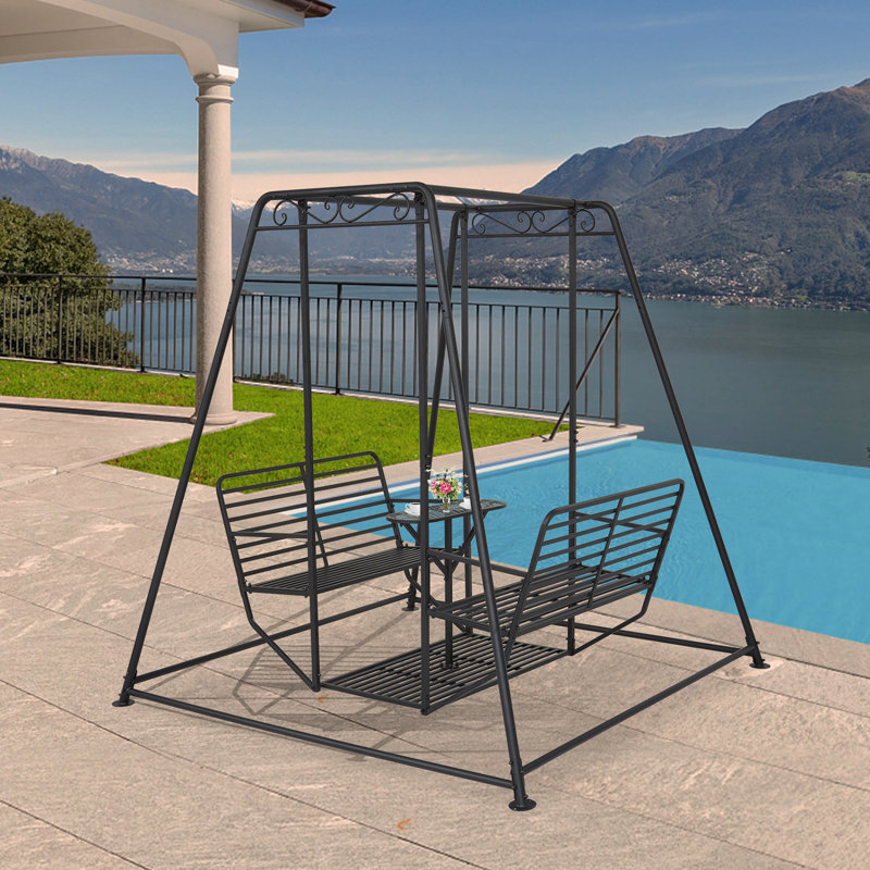 Red Barrel Studio® Sotera Metal Outdoor Rocking Chair | Wayfair