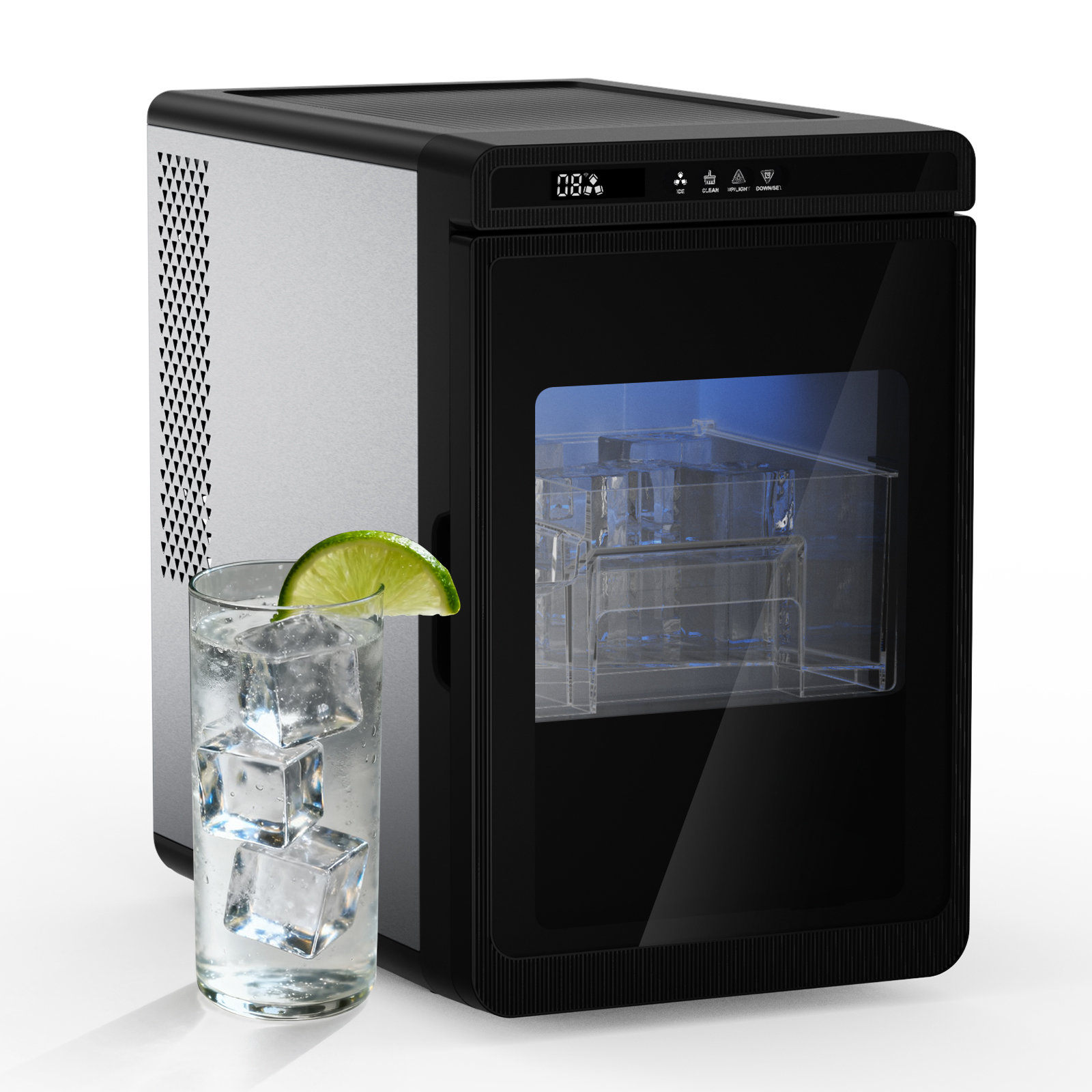 Northair Crystal Clear Large Ice Cube Maker,3 Ice Cube In 20mins , Self ...