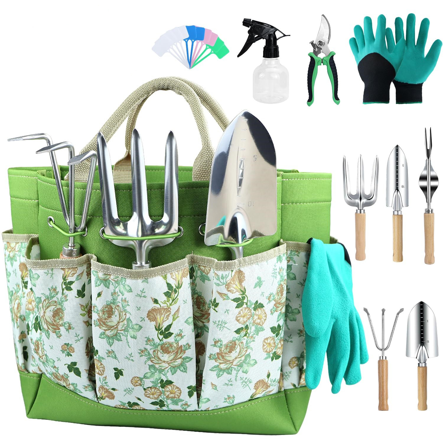 CONMINI 10-Piece Gardening Tool Set With Rust-Resistant Hand Tools ...