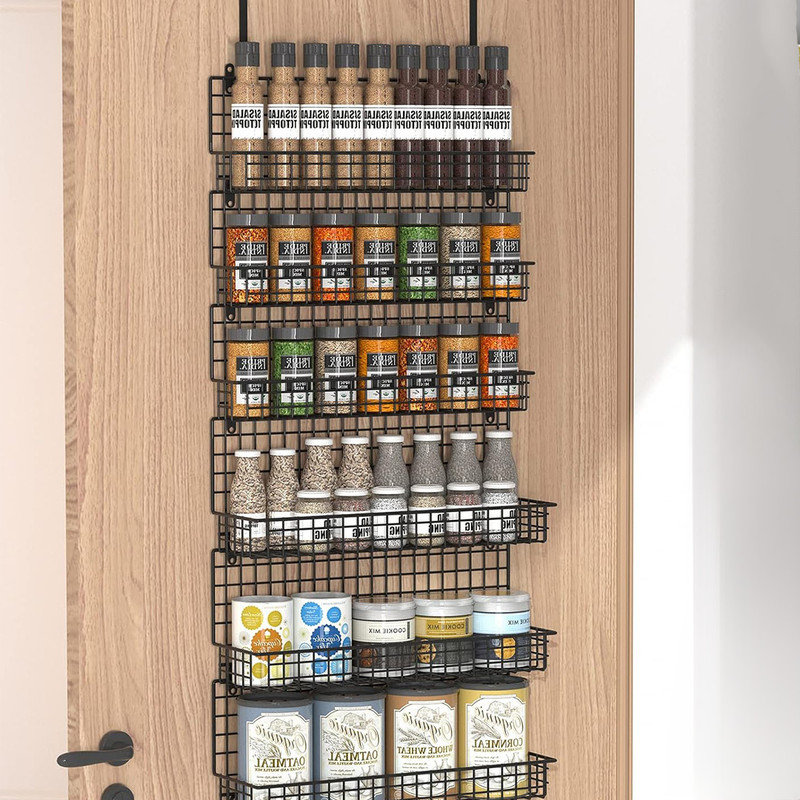 Latitude Run® 6-Tier Spice Rack Organizer with Door Hook,Wall Mounted ...