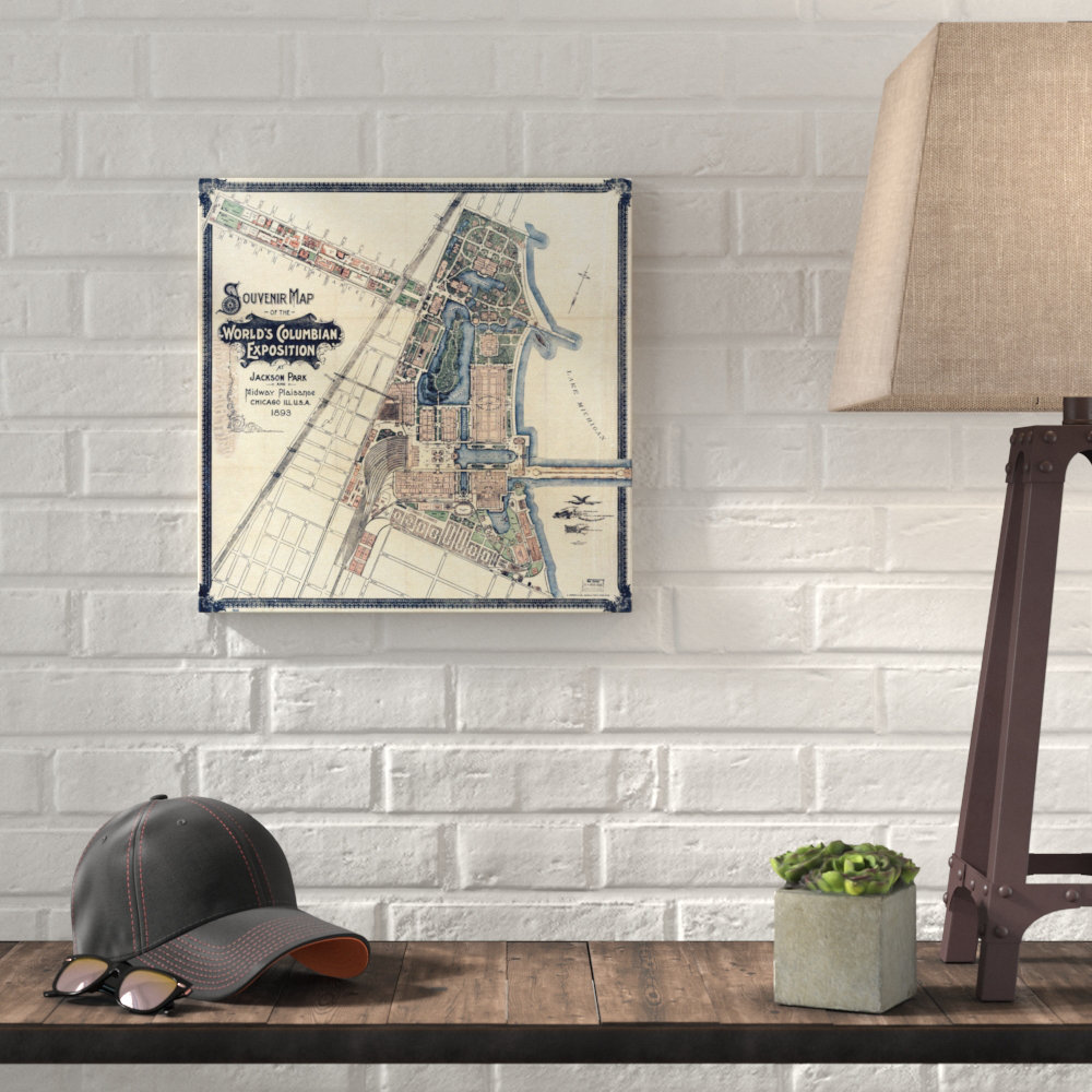 17 Stories 'Chicago Exposition Map 1893' Graphic Art Print on Canvas ...
