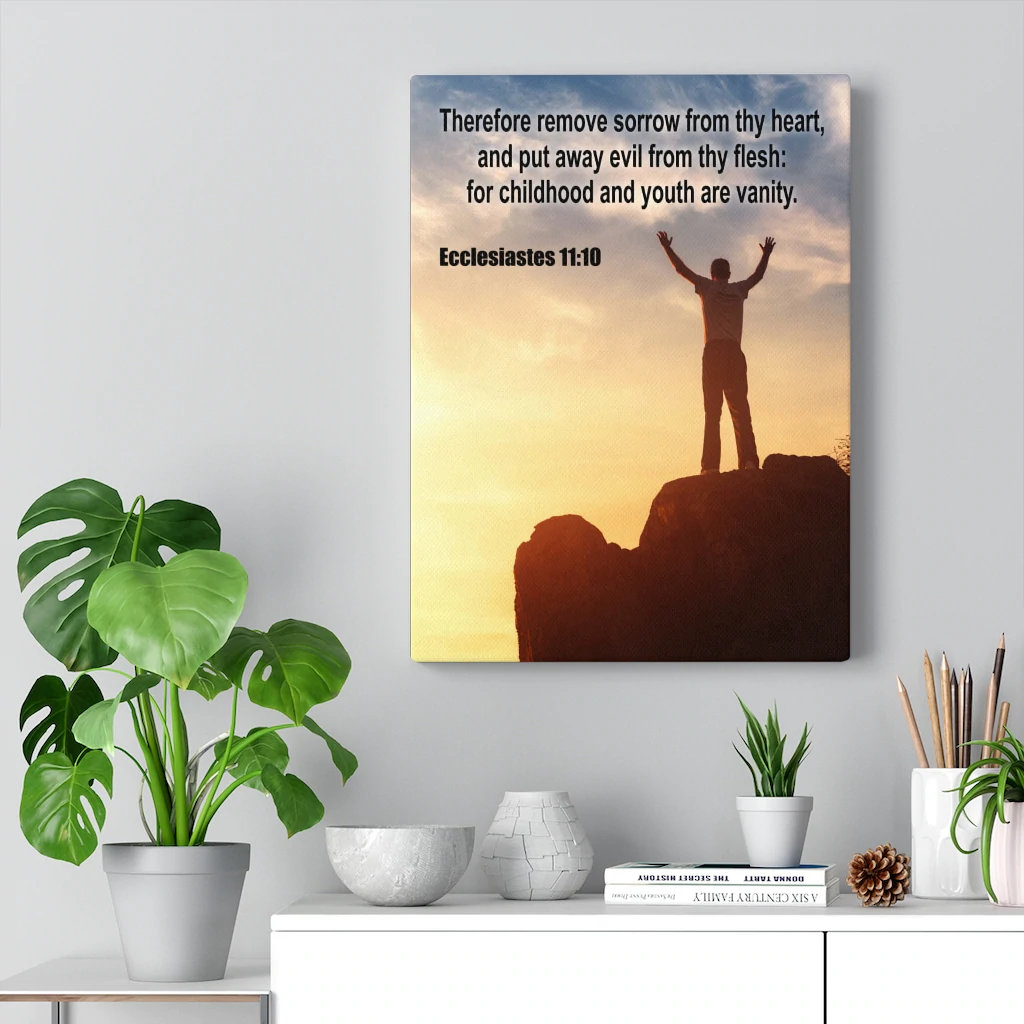 Trinx Scripture Canvas Youth Are Vanity Ecclesiastes 11:10 Christian ...