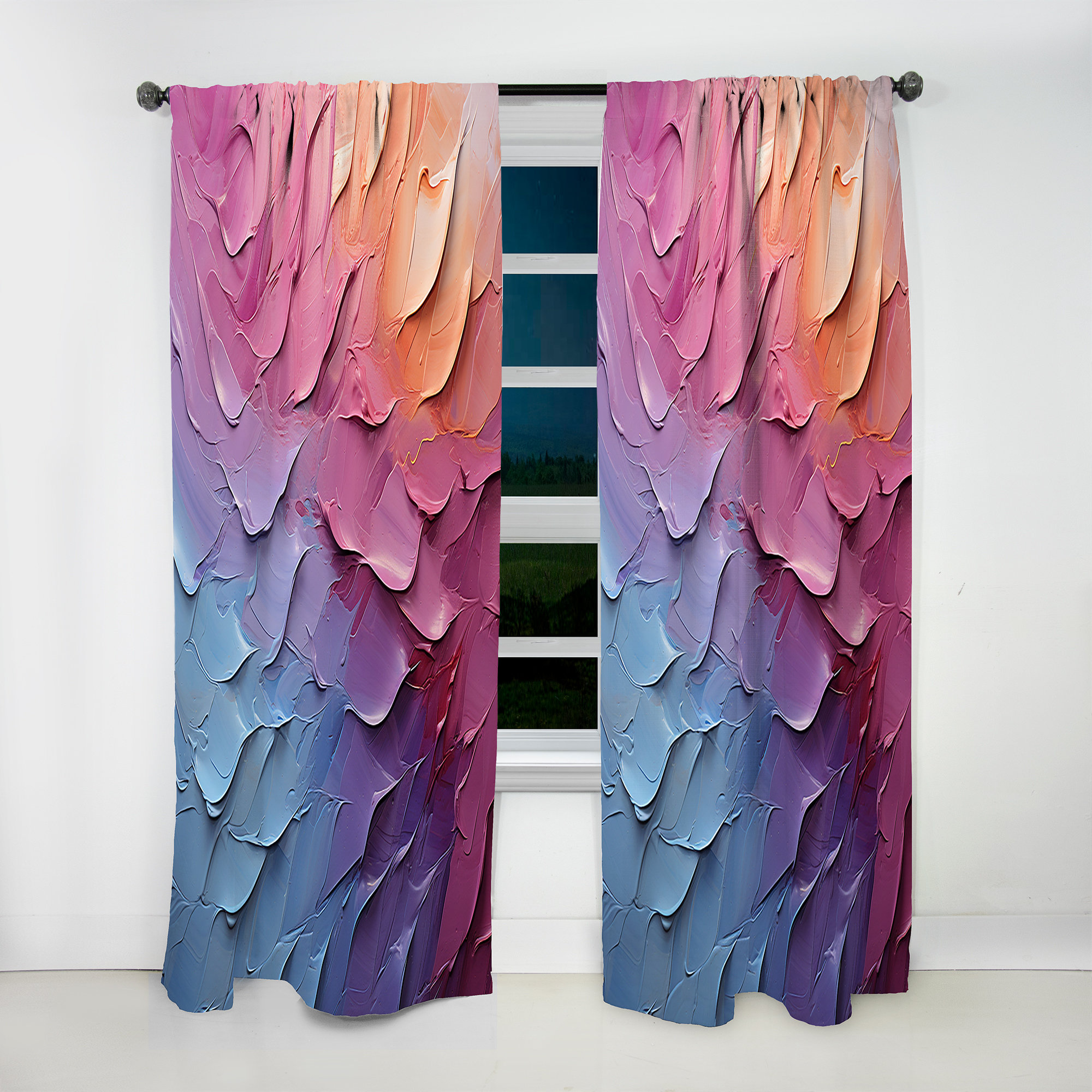 East Urban Home Karcher Rainbow Hue Harmony I - Traditional Curtain ...