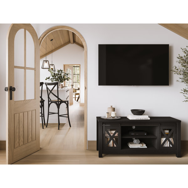 ClassicLiving Birge BLACK / GLASS MEDIA UNIT | Wayfair.co.uk