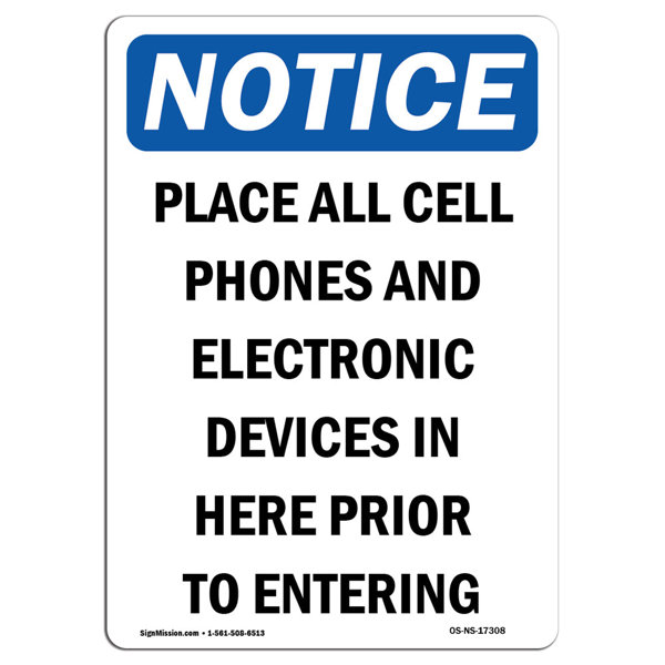 SignMission Place All Cell Phones and Electronic Sign | Wayfair