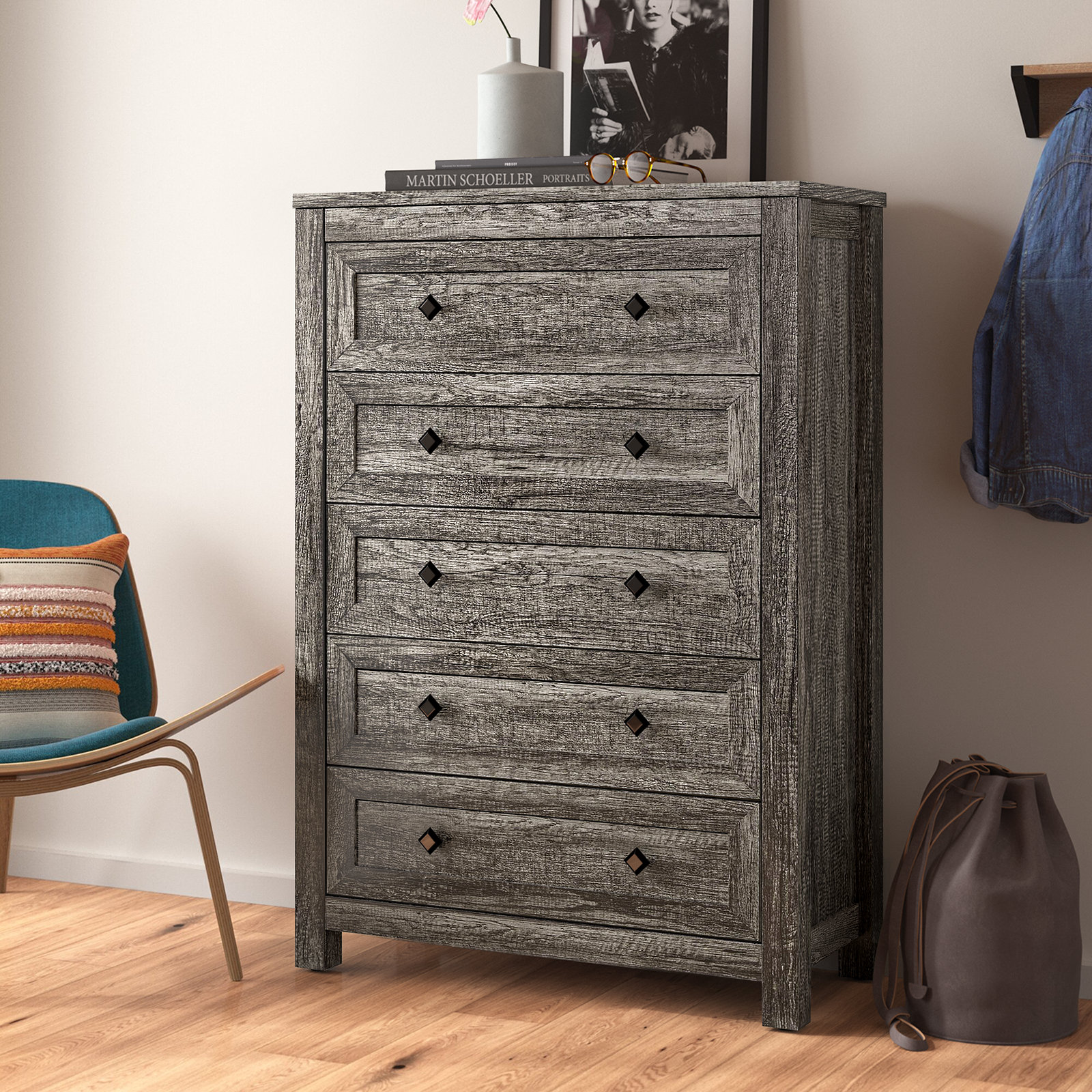 Wade Logan® Arlina Farmhouse 5 - Drawer Chest & Reviews | Wayfair