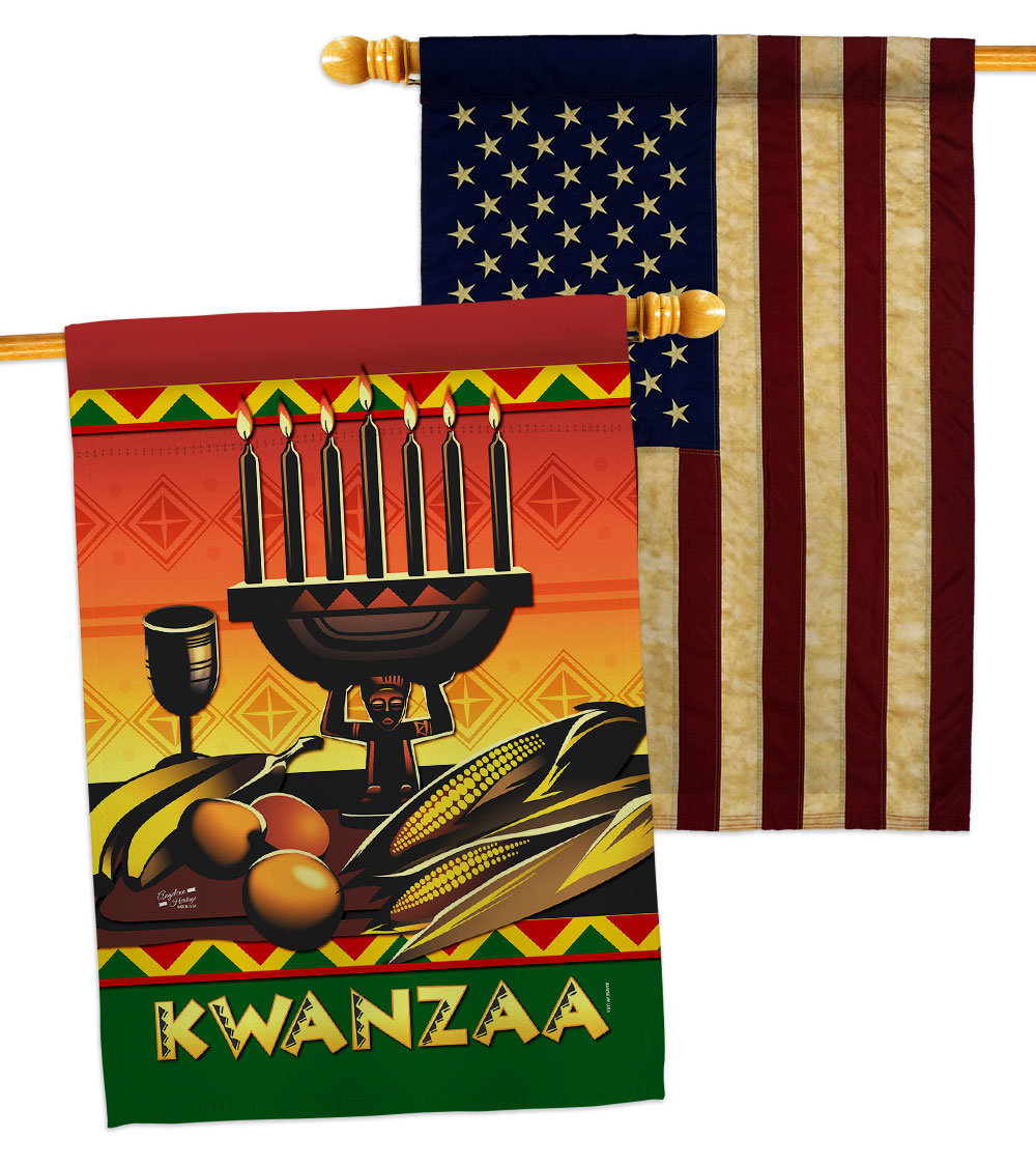 Angeleno Heritage Celebrate Kwanzaa House Flags Pack Winter Yard Banner ...