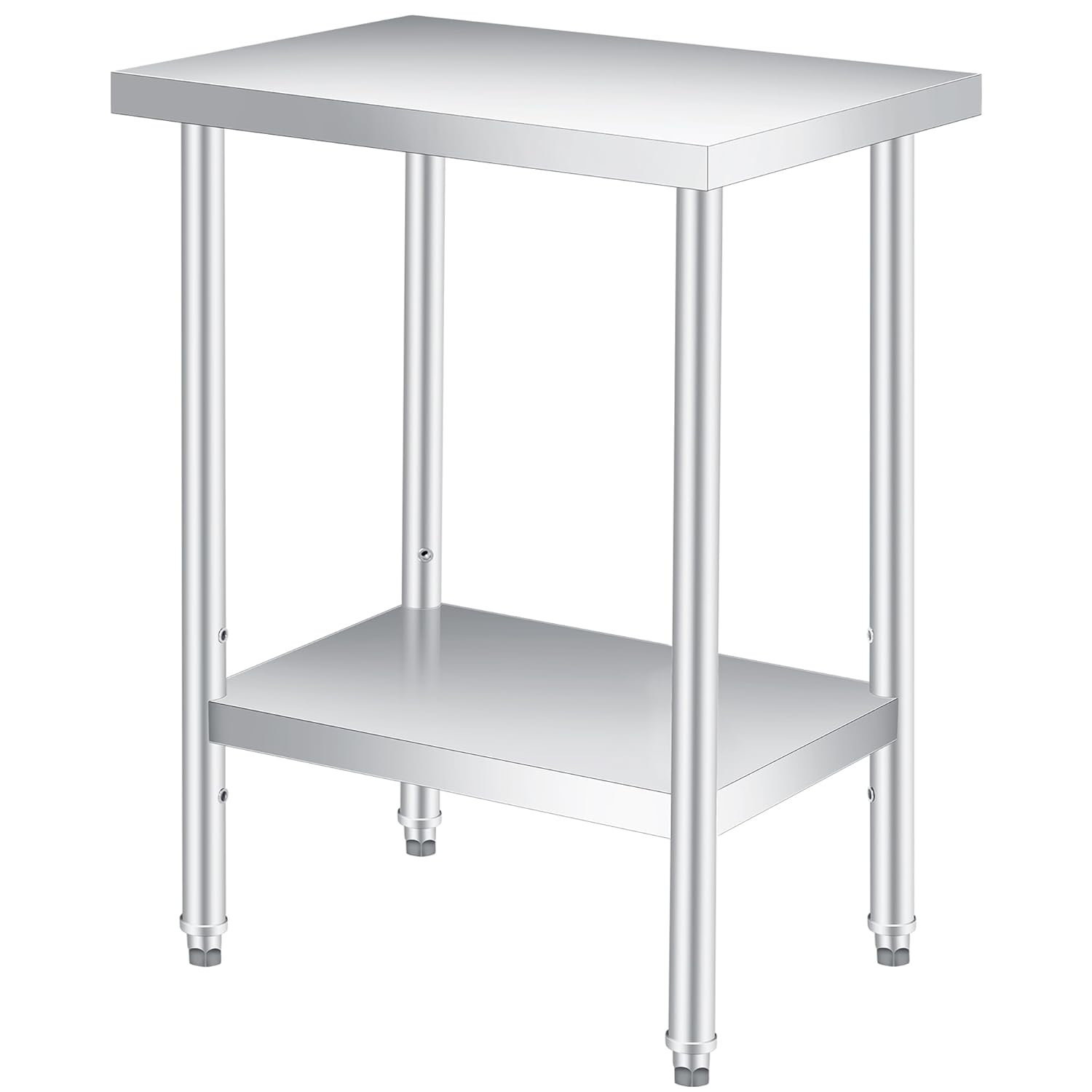 gaomon Stainless Steel Table for Prep & Work,2-Tier Kitchen Work Table ...