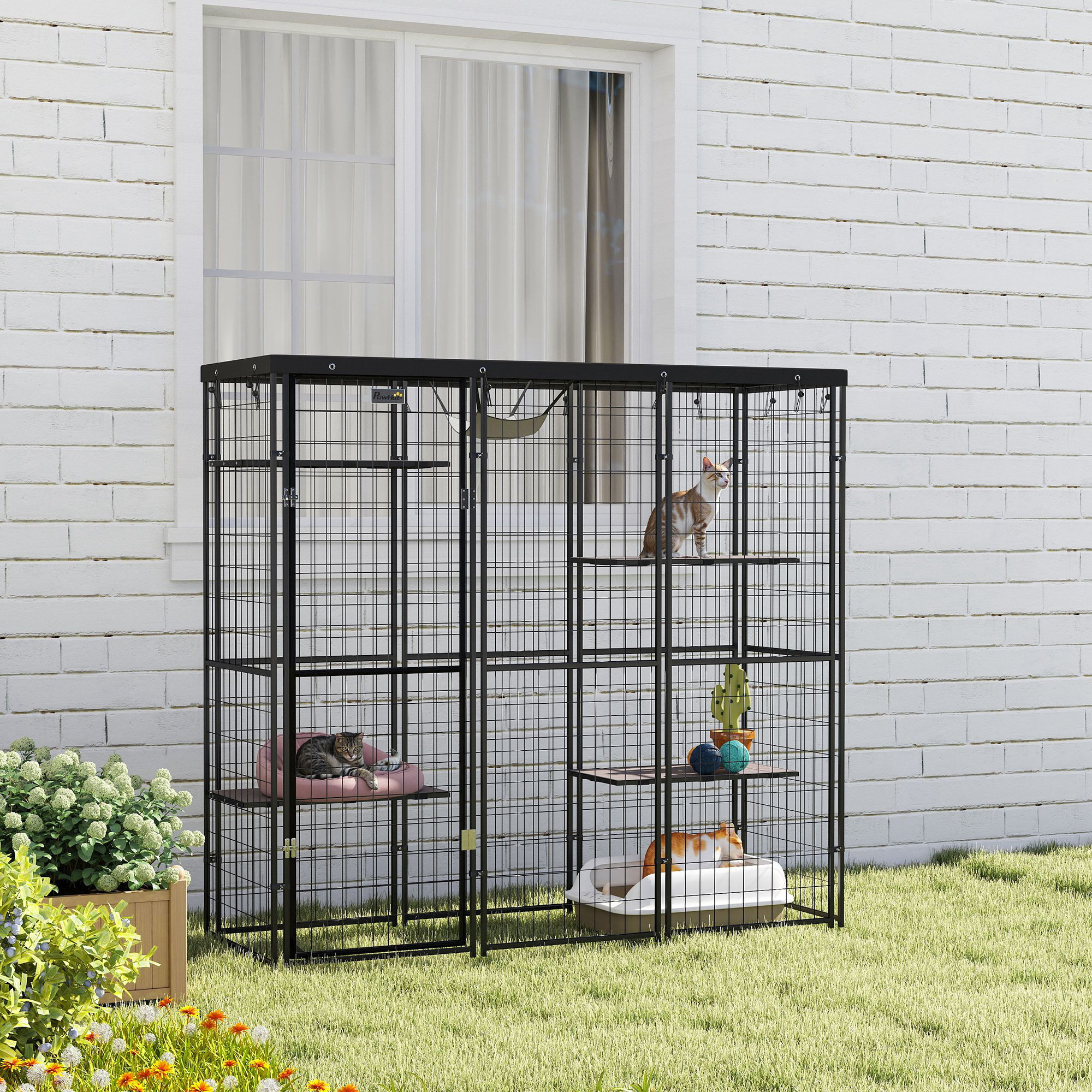 Archie & Oscar™ Weld Wire Catio Outdoor Indoor with Waterproof Cover 69 ...
