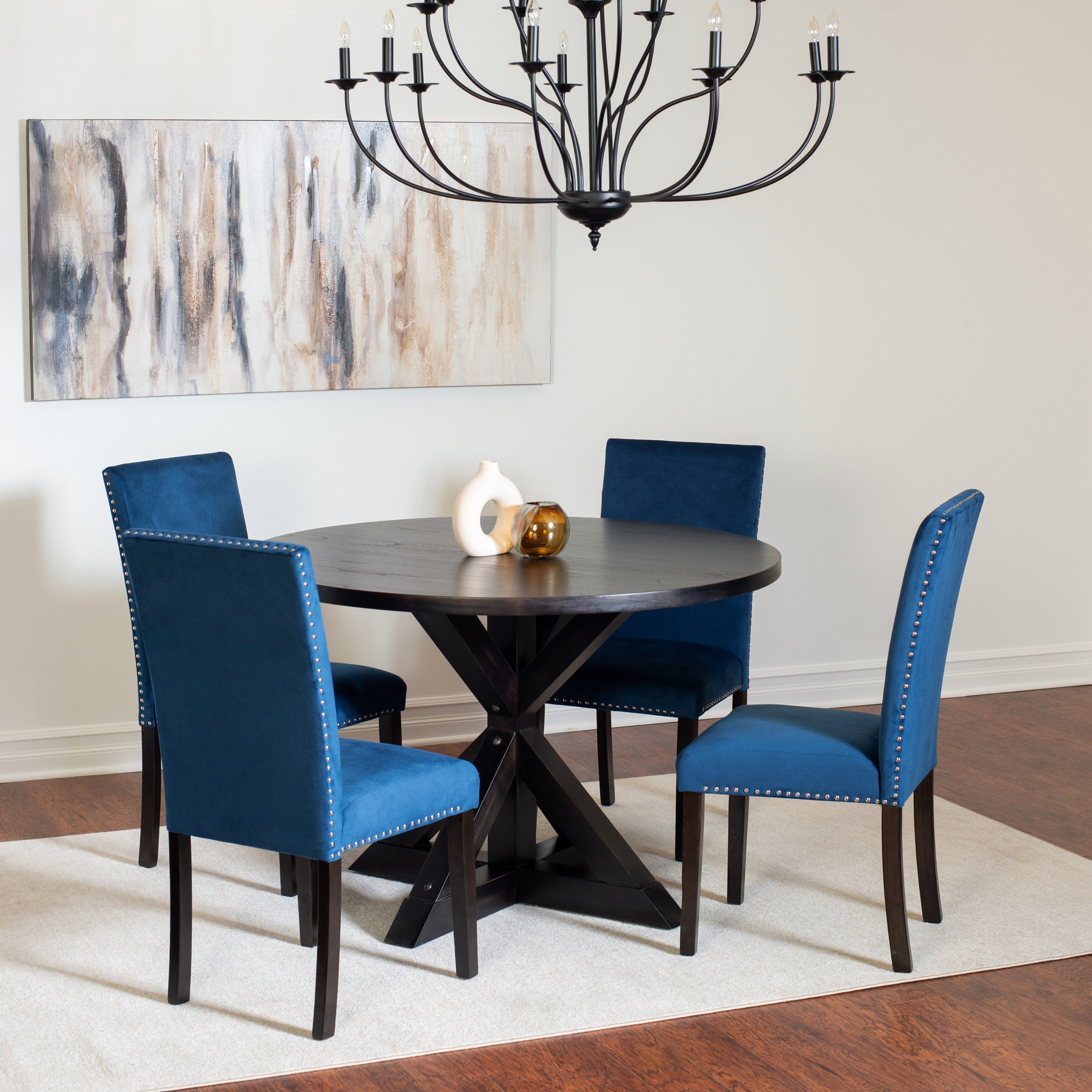 Winston Porter 5 Dining Assortment: Cross-buck Table And 4 Chic Chairs ...